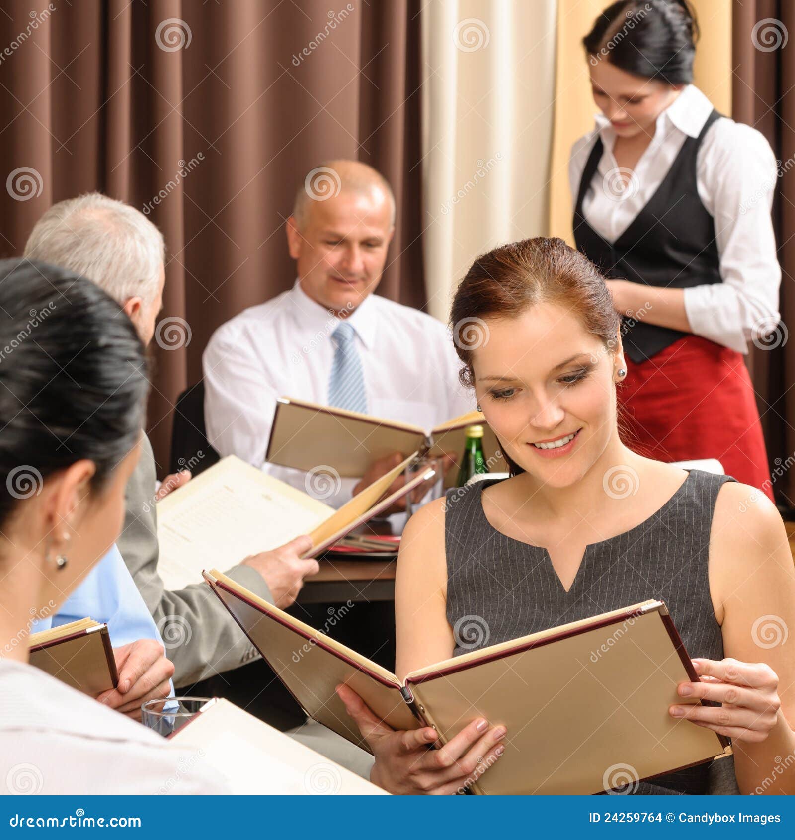 Business Lunch Executives Order Meal Restaurant Stock Photo - Image of ...