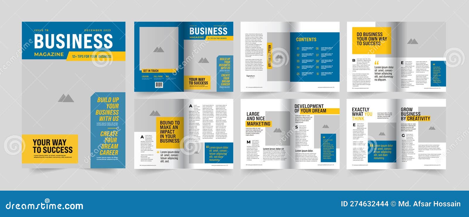 Business Magazine Template Design Magazine Layout Design Vector ...