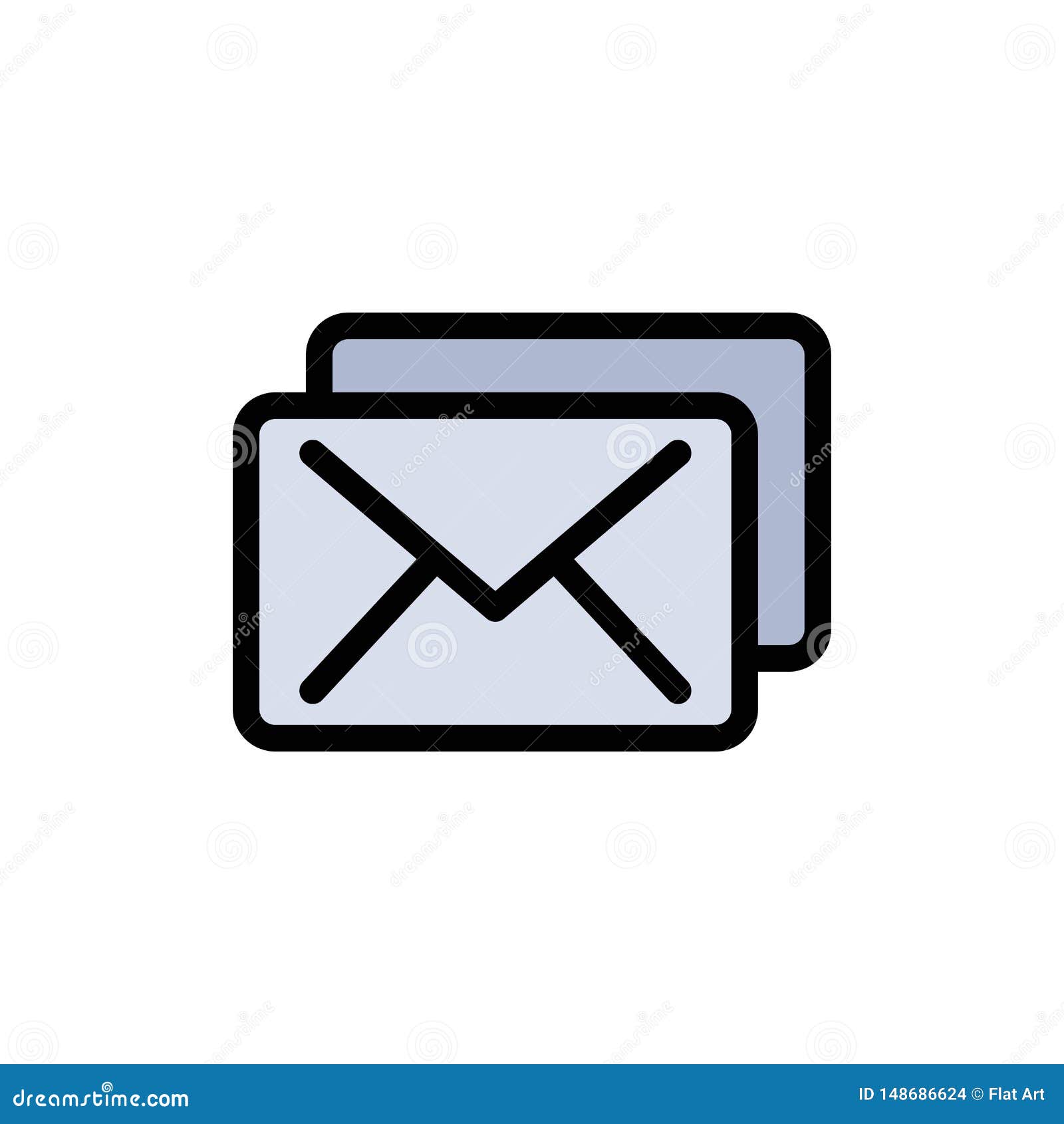 Business, Mail, Message Flat Color Icon. Vector Icon Banner Template ...
