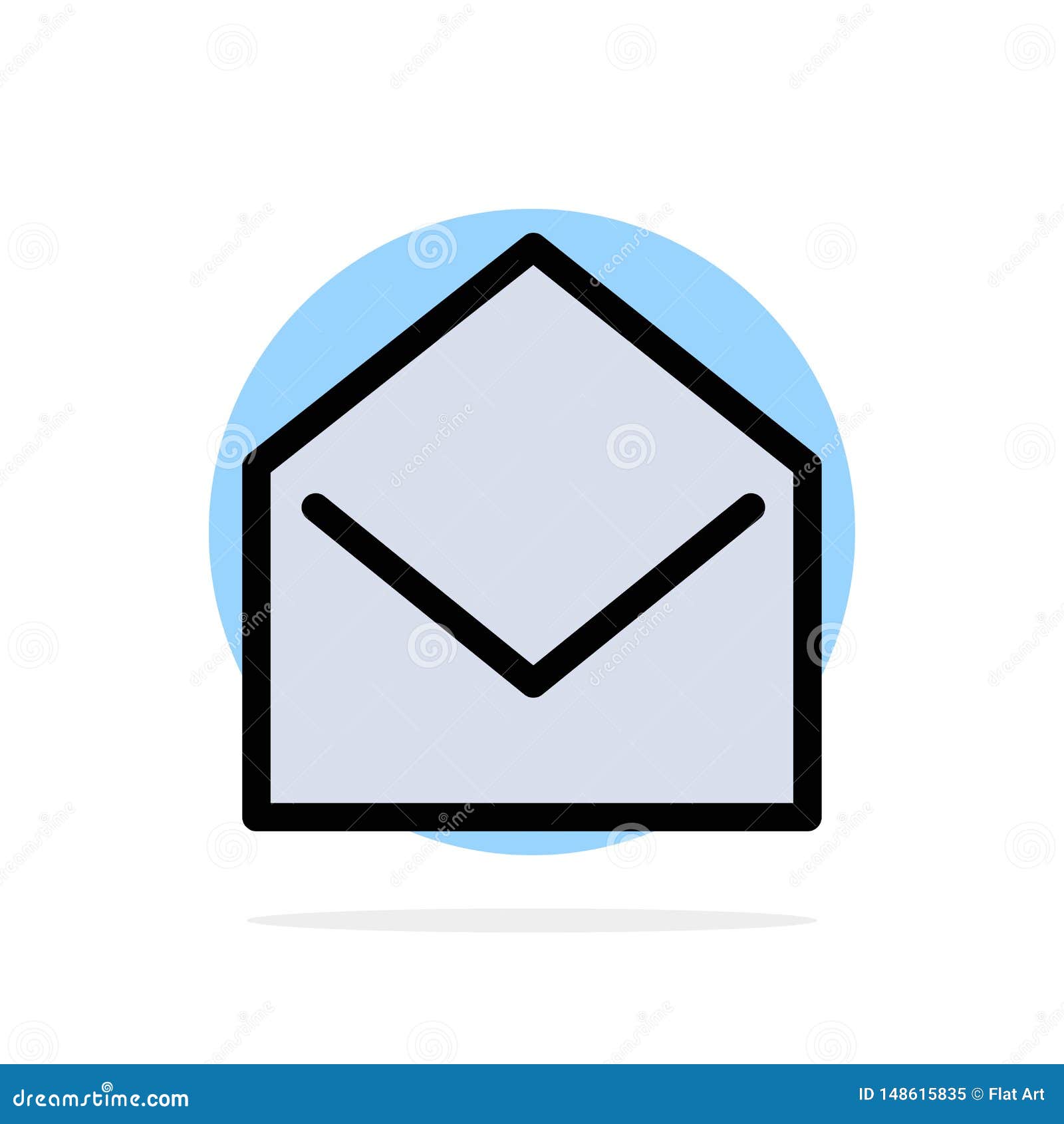 Business, Mail, Message, Open Abstract Circle Background Flat Color ...