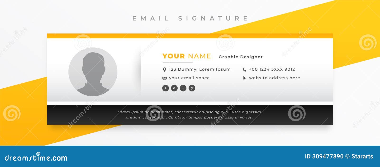 Business Mail Signature Card Template in Horizontal Layout Design Stock ...