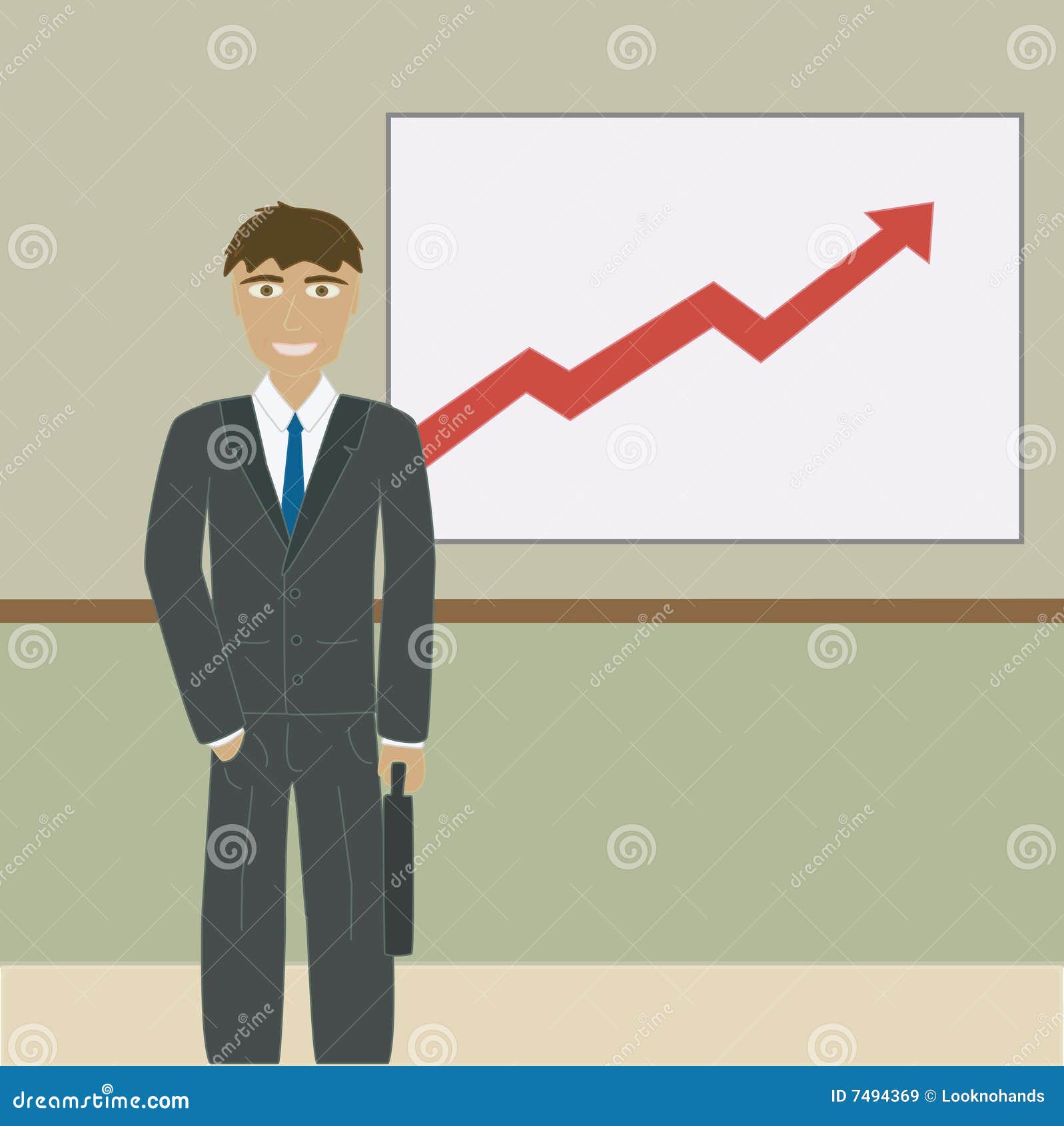 Business Man stock vector. Illustration of young, chart - 7494369