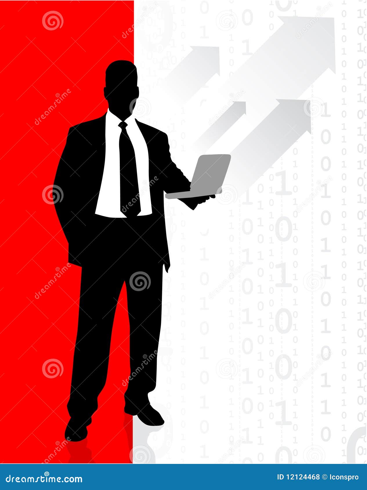 Business Man Accessing Internet on Laptop Stock Vector - Illustration ...
