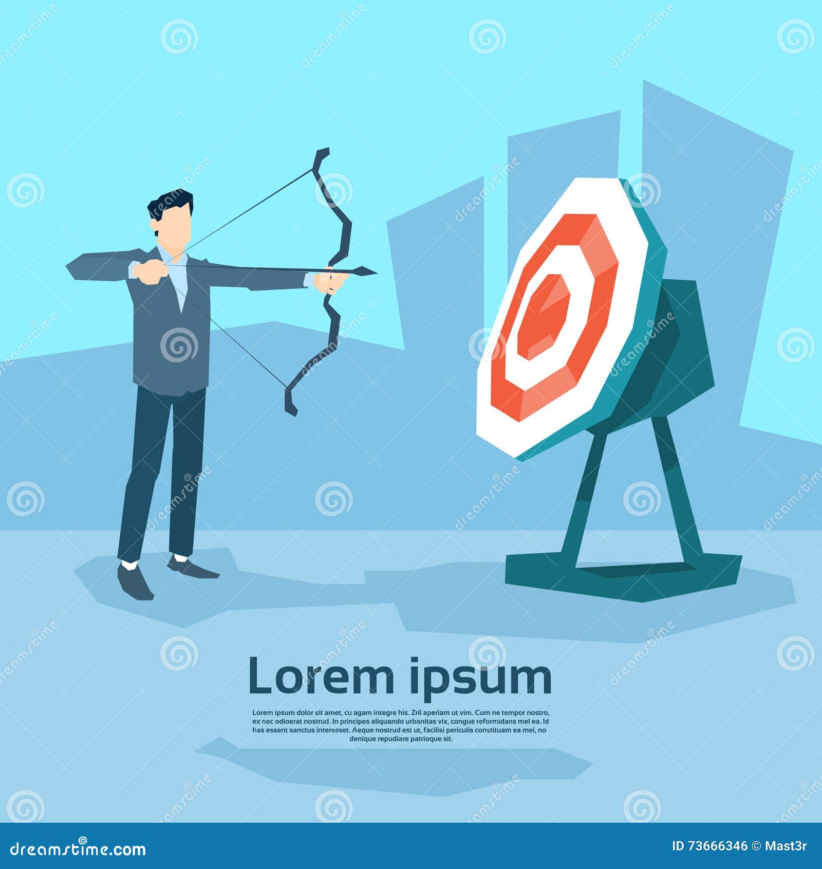 Business Man Aim Archer To Target Get Goal Concept Stock Vector ...