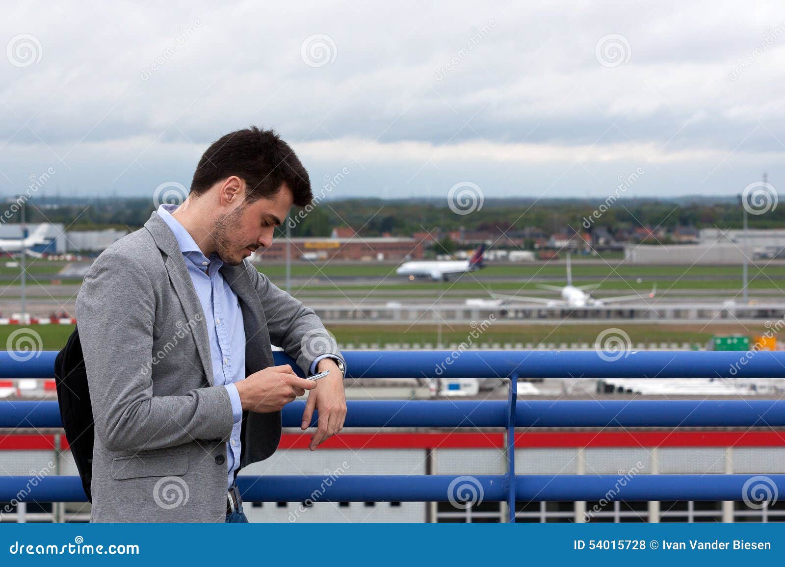 Business man airport phone stock photo. Image of professional - 54015728