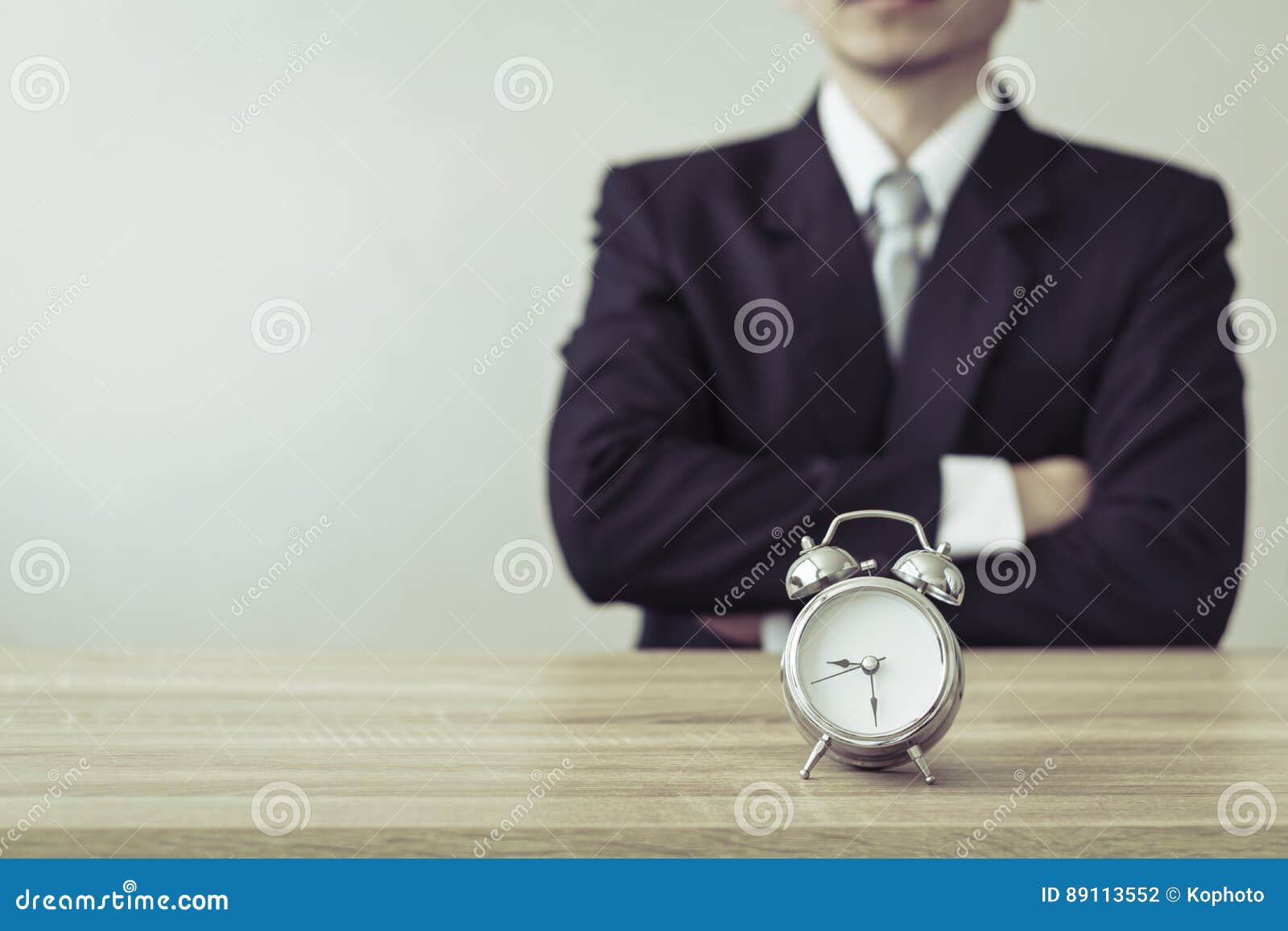 Business Man with Alarm Clock. Stock Photo - Image of alarm, displeased ...