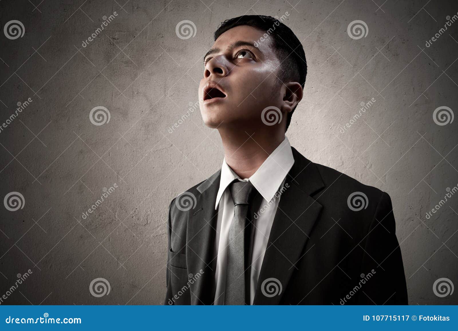Business Man Amaze Looking Up Stock Image - Image of amazed, asian ...