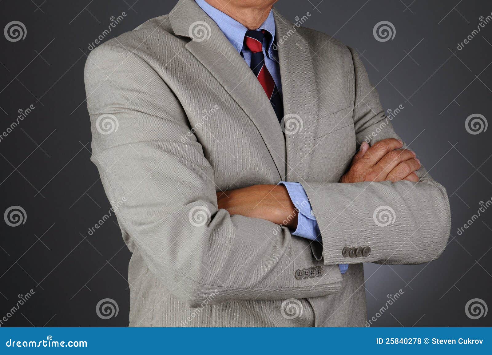 Business Man with Arms Folded Stock Photo - Image of crossed, grey ...