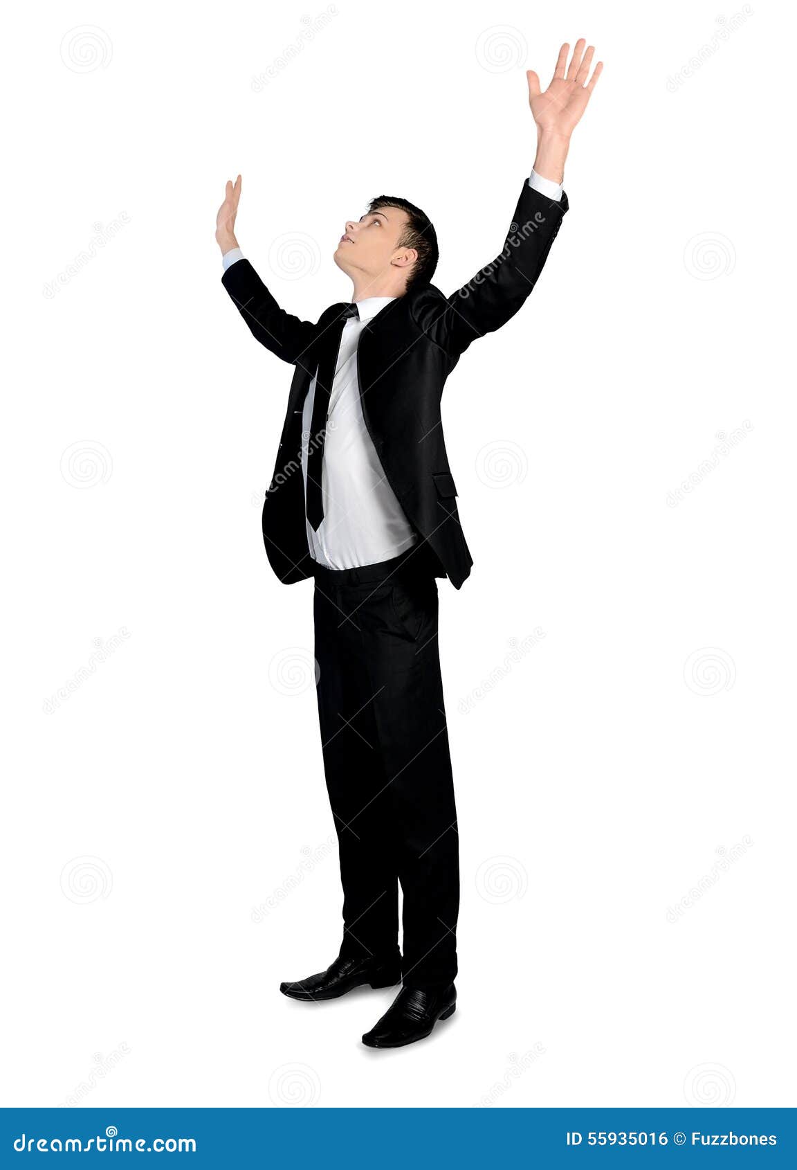 Business man arms up stock photo. Image of employee, manager - 55935016