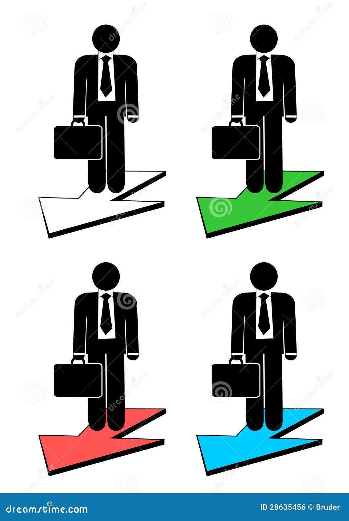 Business man on arrow stock vector. Illustration of employer - 28635456