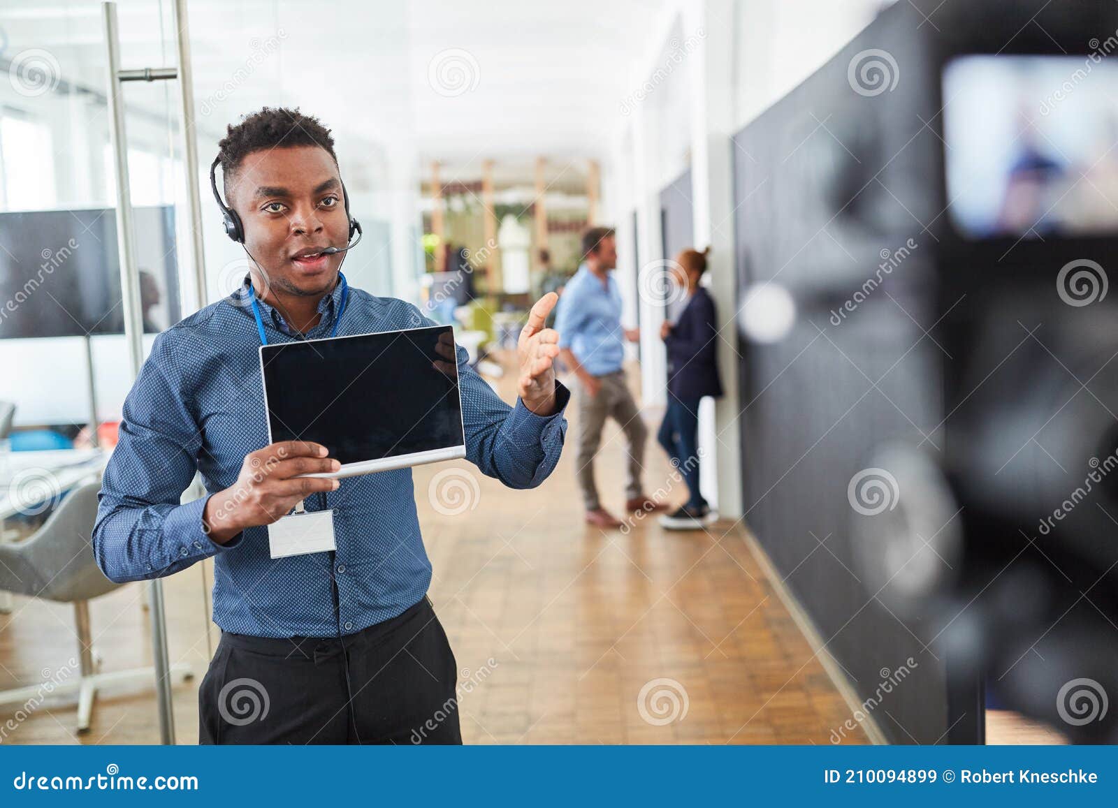 Business Man As Tutorial Online Coach Stock Image - Image of african ...