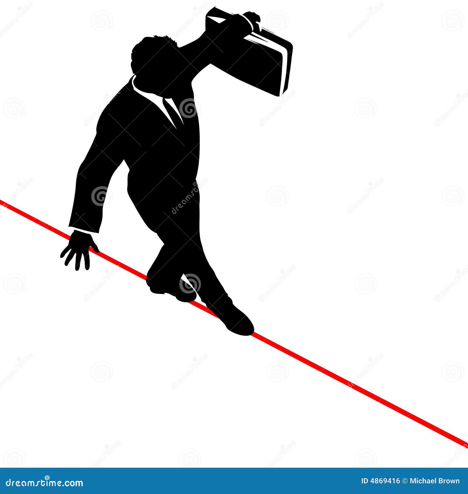 Business Man Balance Risk Tightrope from Above Stock Vector ...