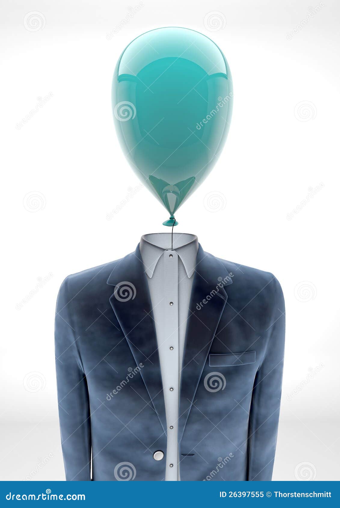 Business Man with Balloon Head Stock Illustration - Illustration of ...