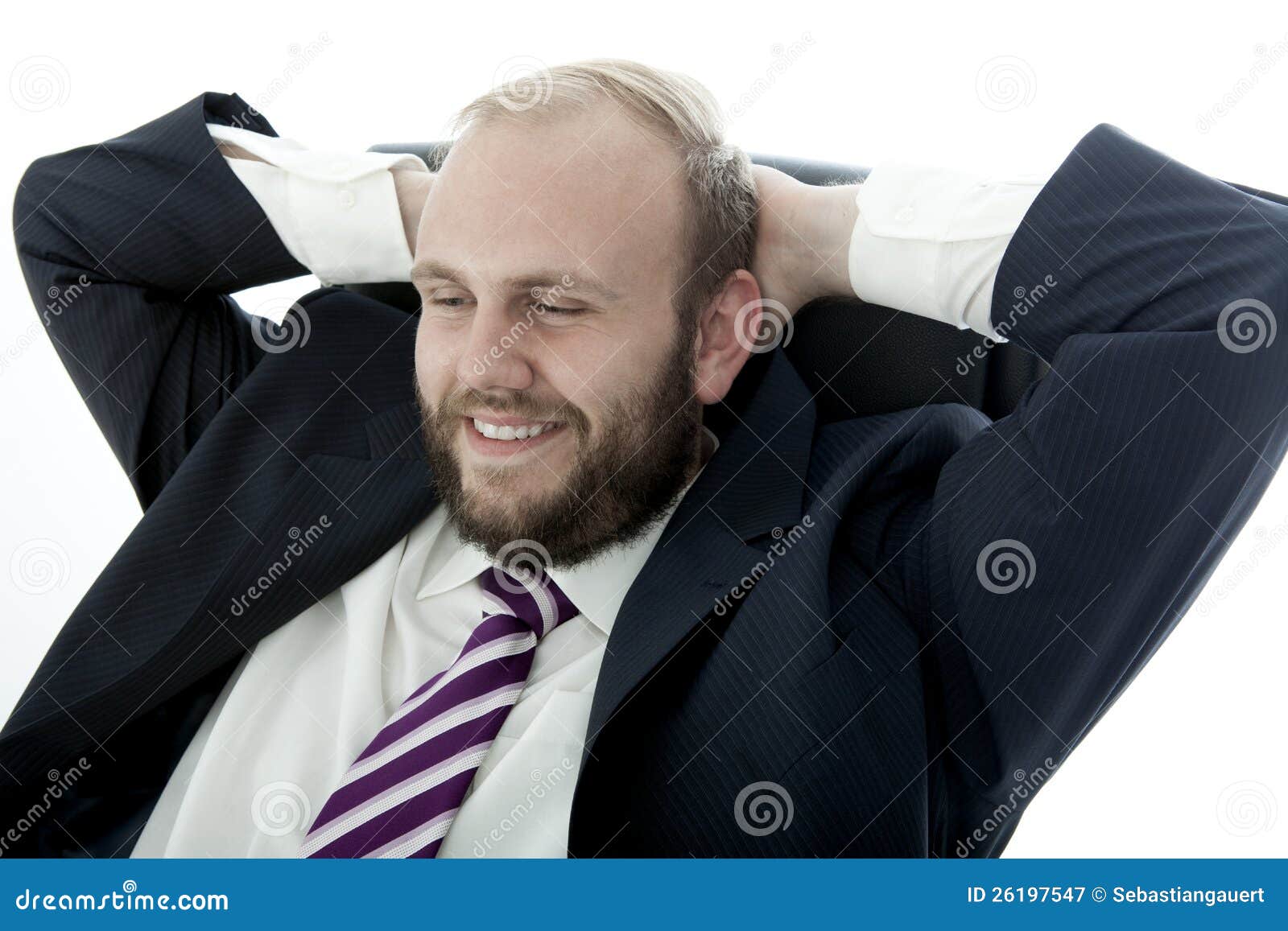 Business Man with Beard is Happy and Relaxing Stock Image - Image of ...