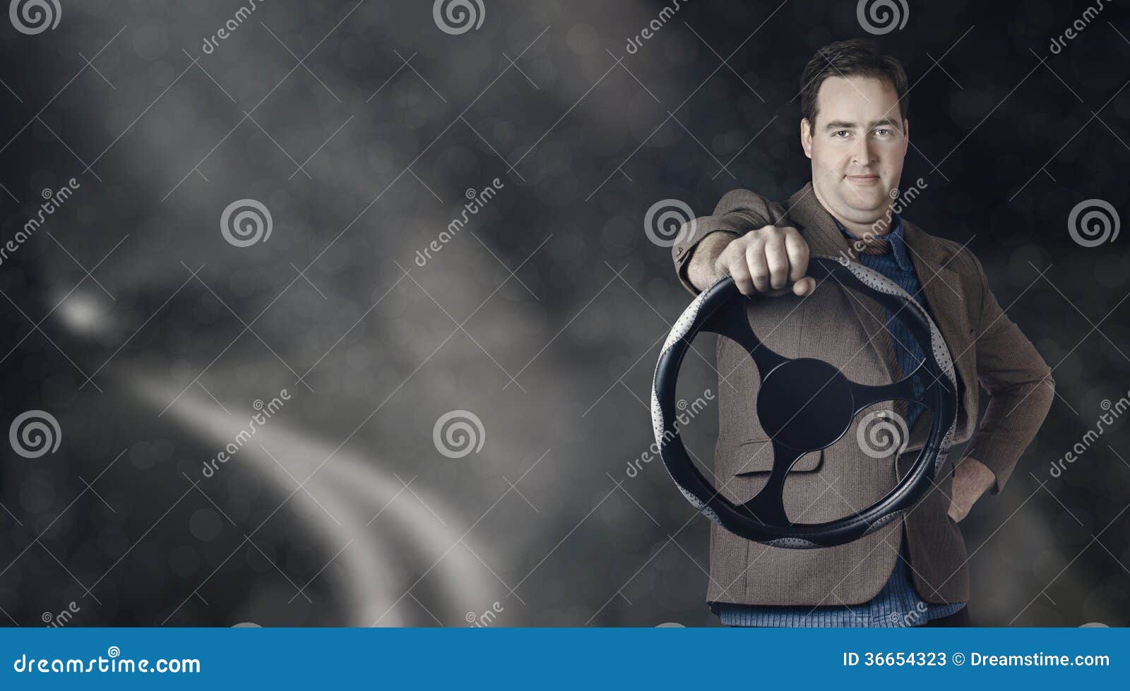 Business Man Behind the Wheel when Driving Car Stock Image - Image of ...