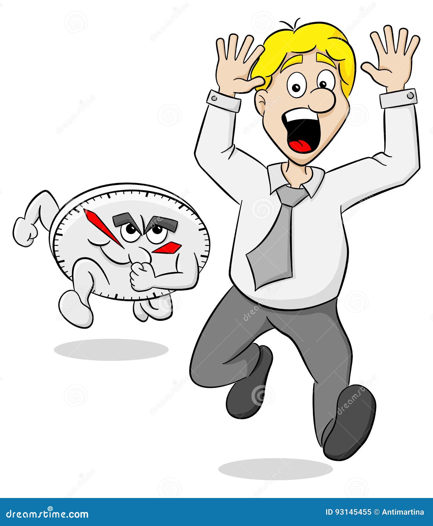 Business Man Being Chased by Time Stock Vector - Illustration of ...