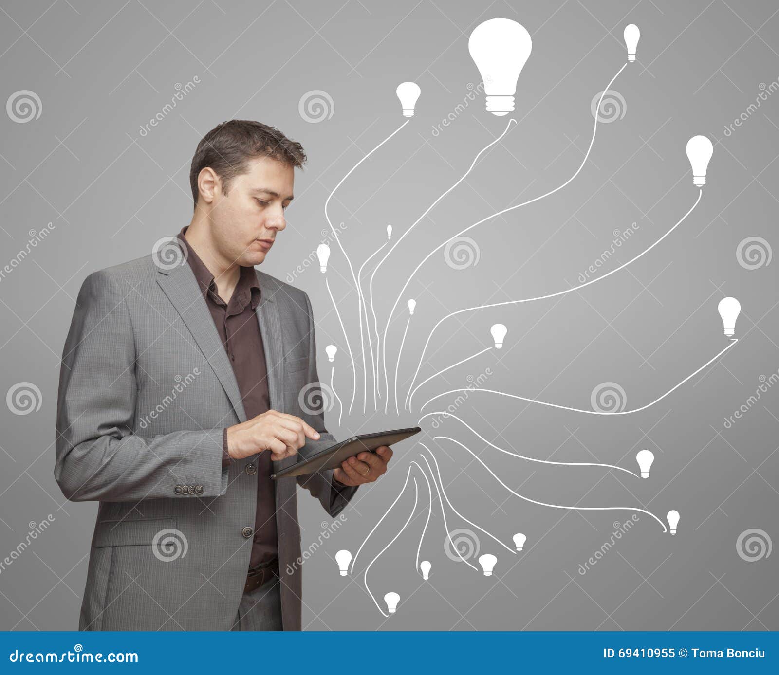 Business Man Being Creative Stock Image - Image of clouds, analysis ...