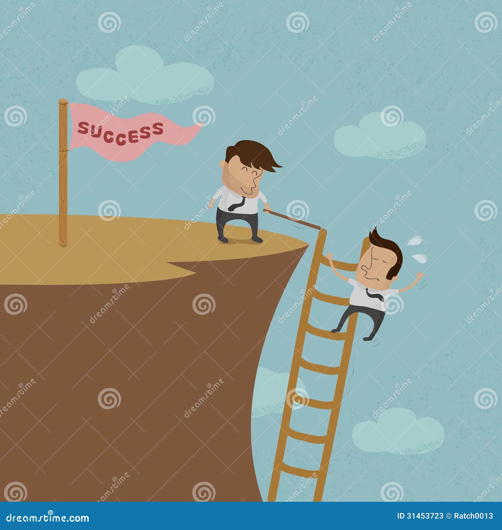 Business man being pushed stock vector. Illustration of crisis - 31453723