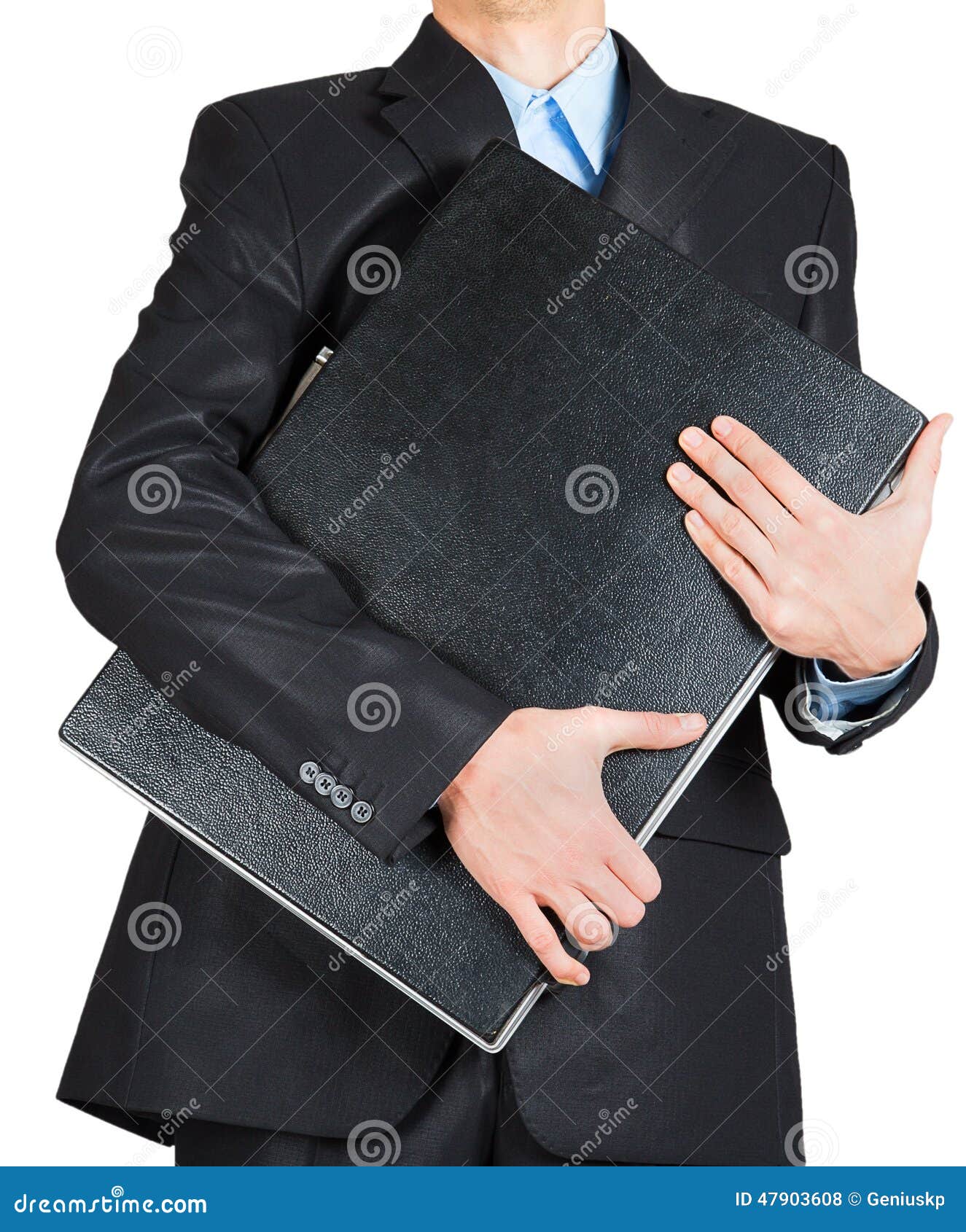 Business Man in Black Suit Hand Holding Briefcase Stock Photo - Image ...