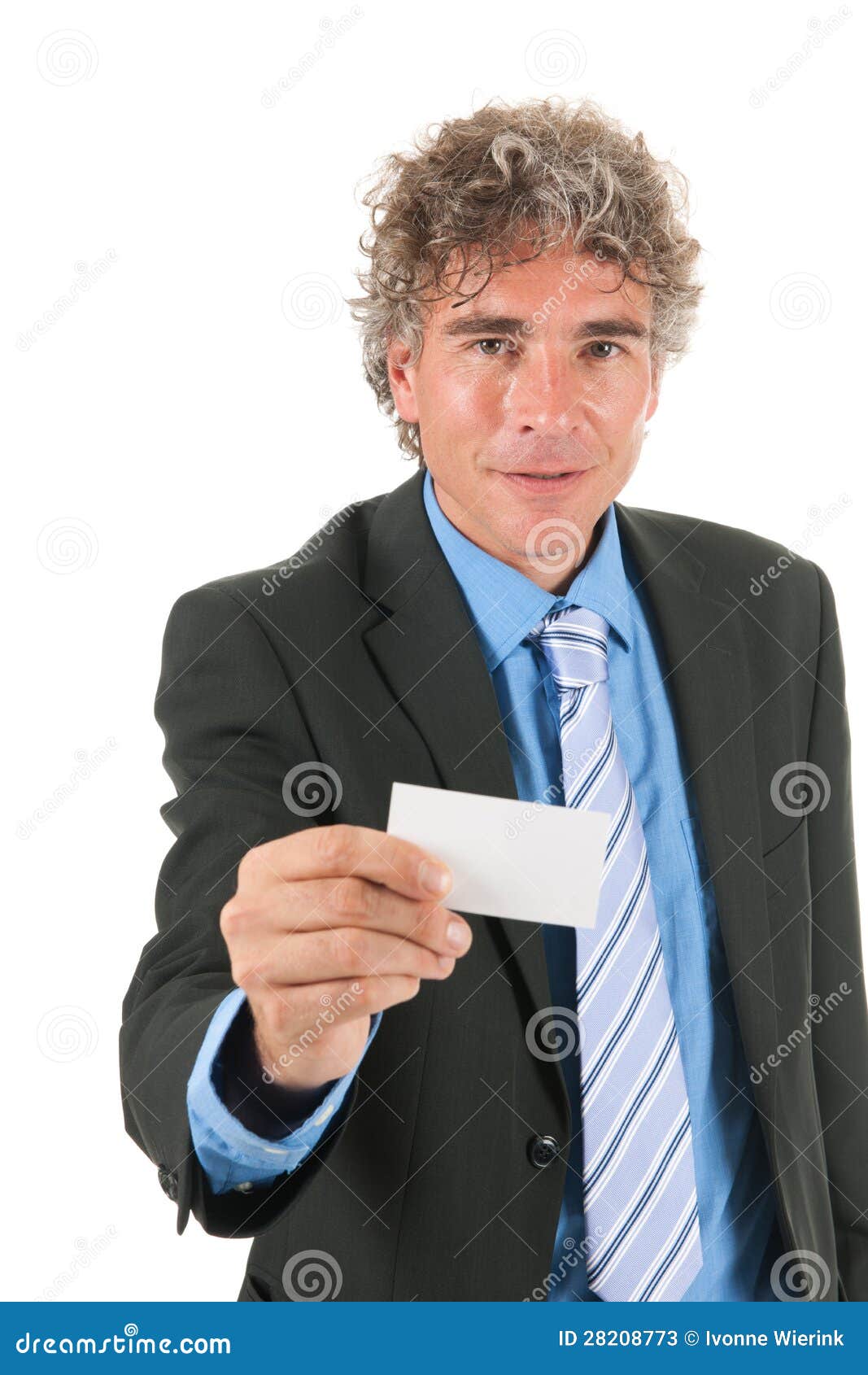 Business Man with Blank Card Stock Image - Image of executive ...