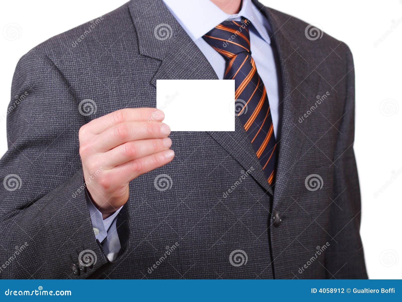 Business Man with Blank Personal Card Stock Photo - Image of business ...