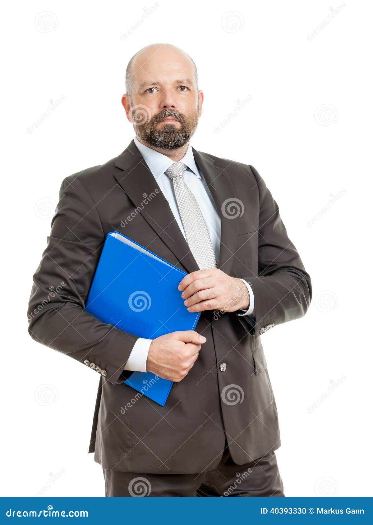 Business Man with Blue Folder Stock Photo - Image of presentation ...