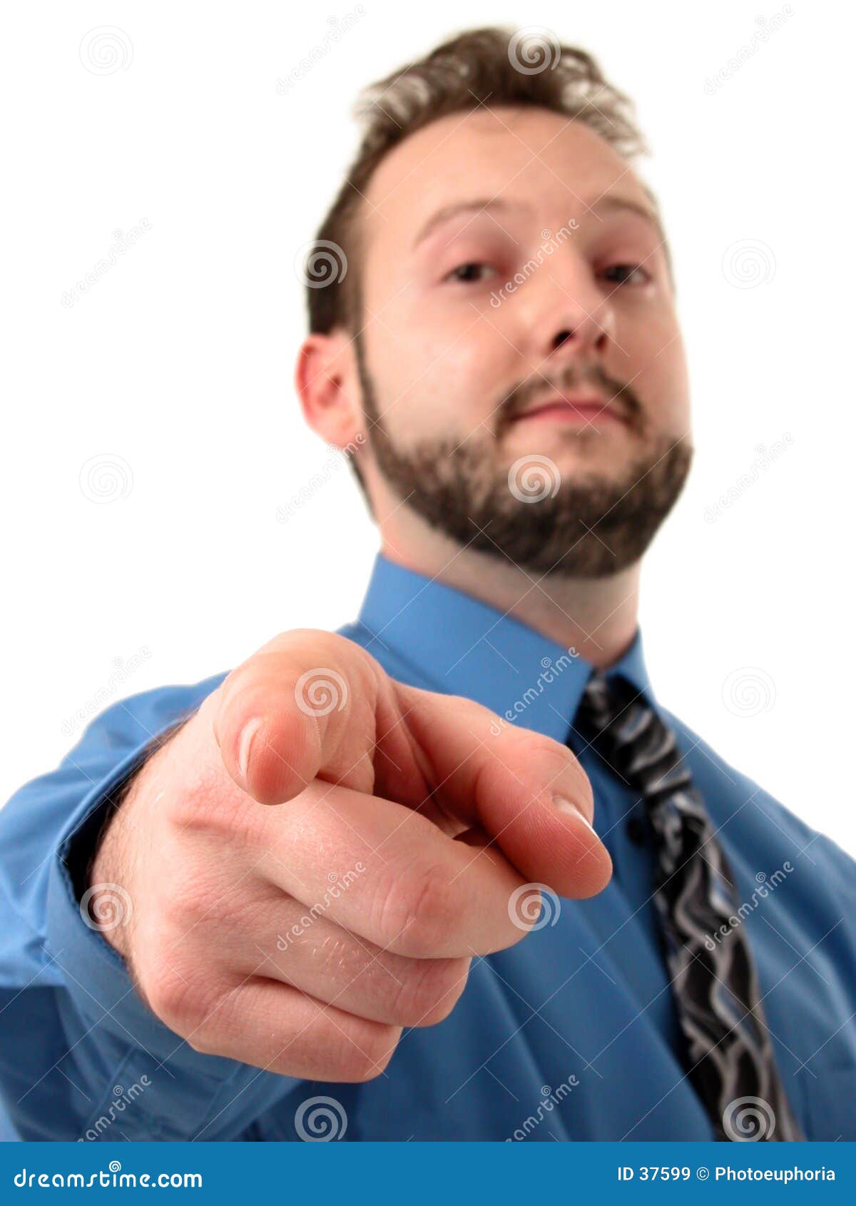 Business Man in Blue Pointing Stock Image - Image of person, male: 37599