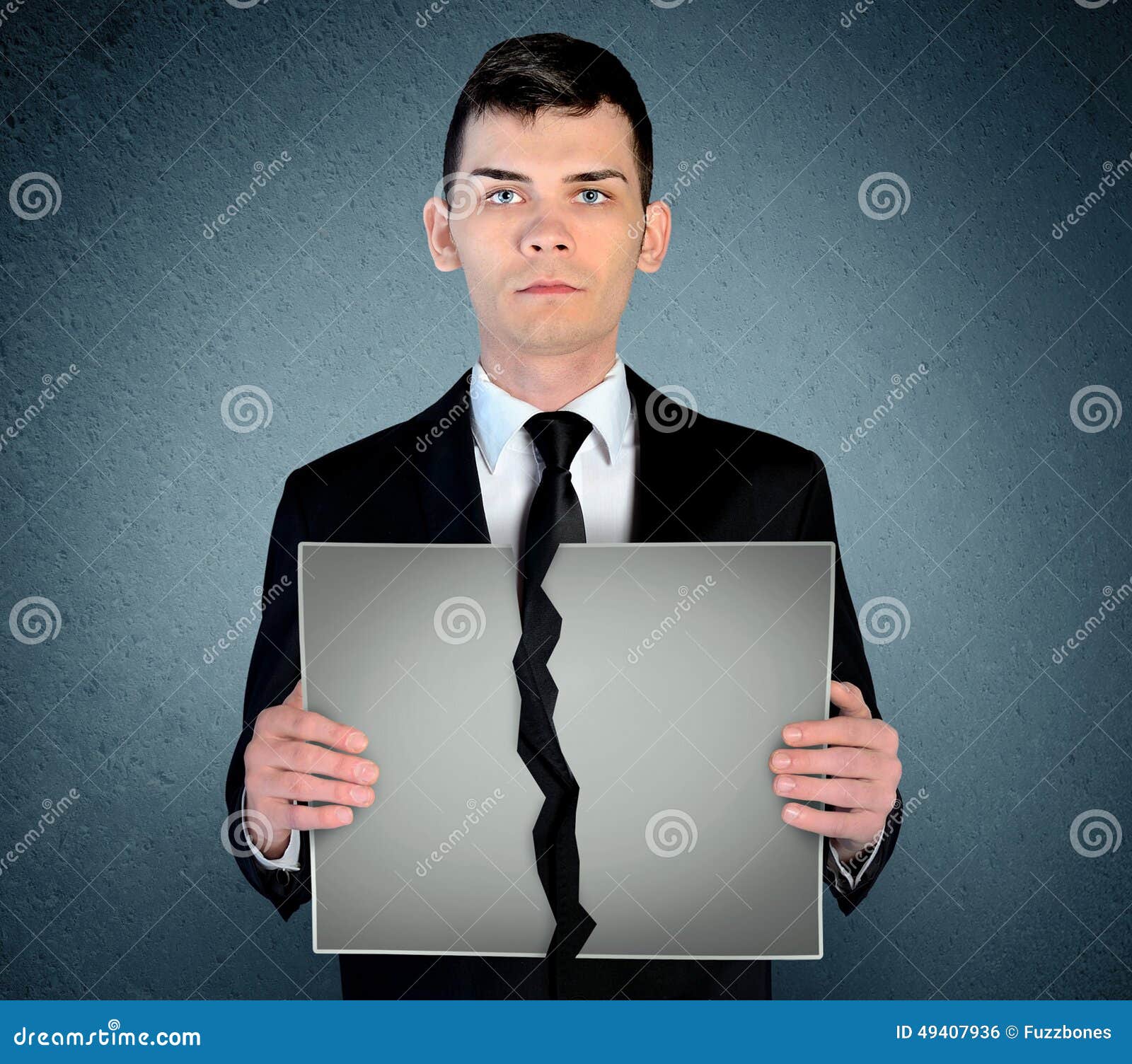 Business man with board stock photo. Image of male, paper - 49407936