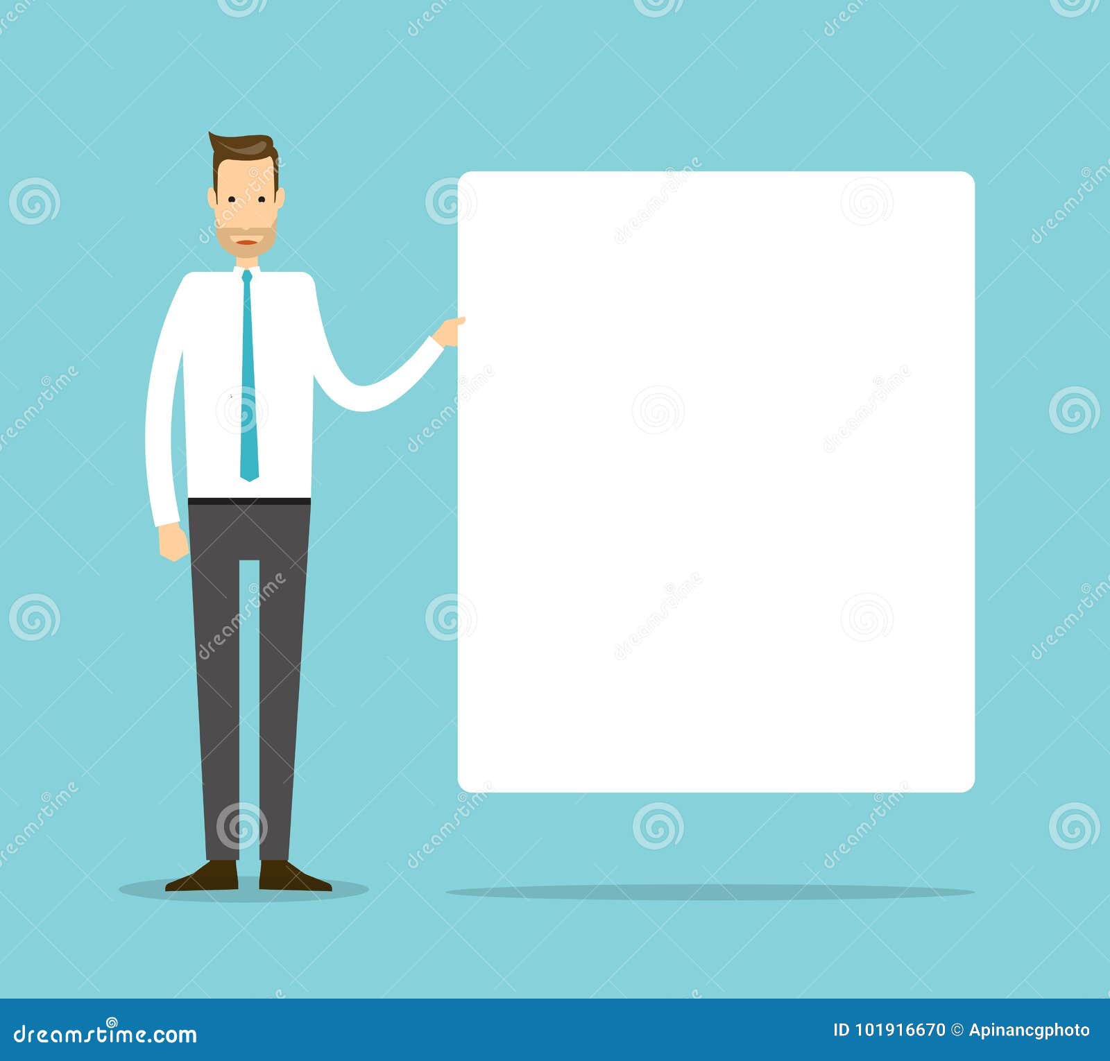 Business Man with Board for Presentation Project Concept Stock Vector ...