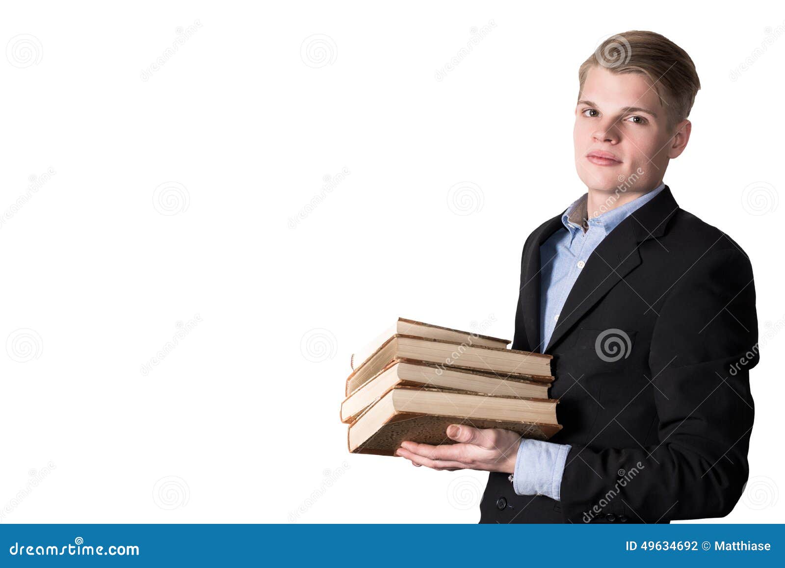 Business man with books stock photo. Image of expression - 49634692