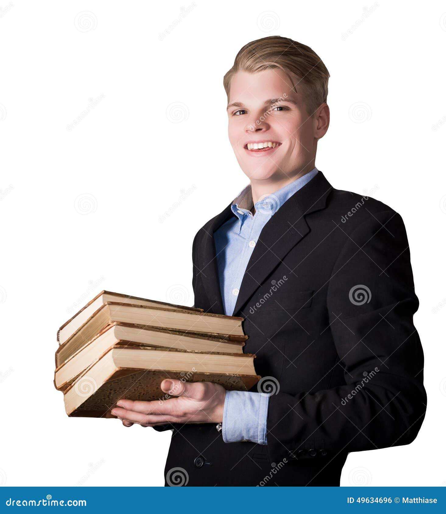 Business man with books stock photo. Image of computer - 49634696