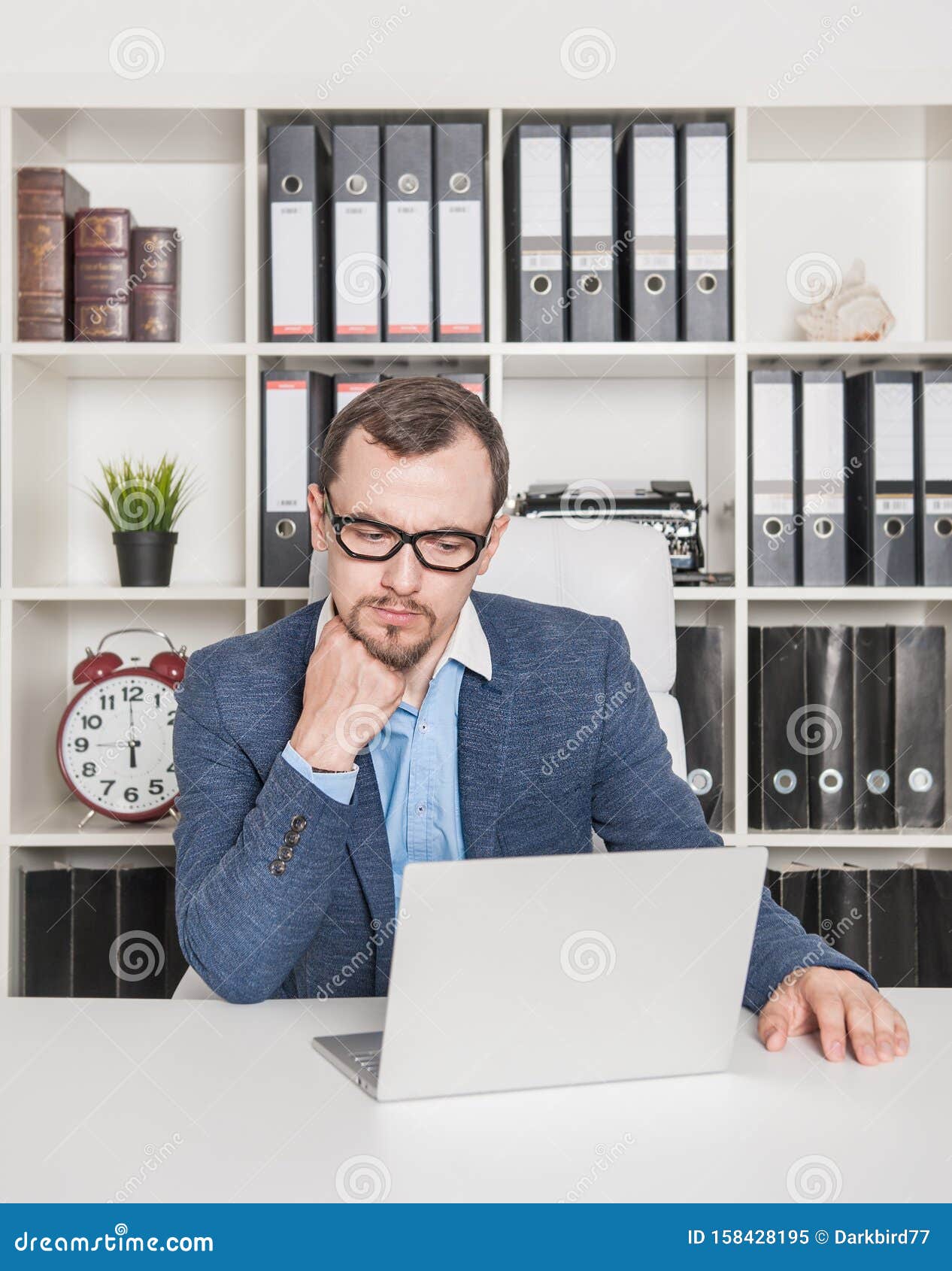 Business Man Boss Working in Office Stock Image - Image of people ...