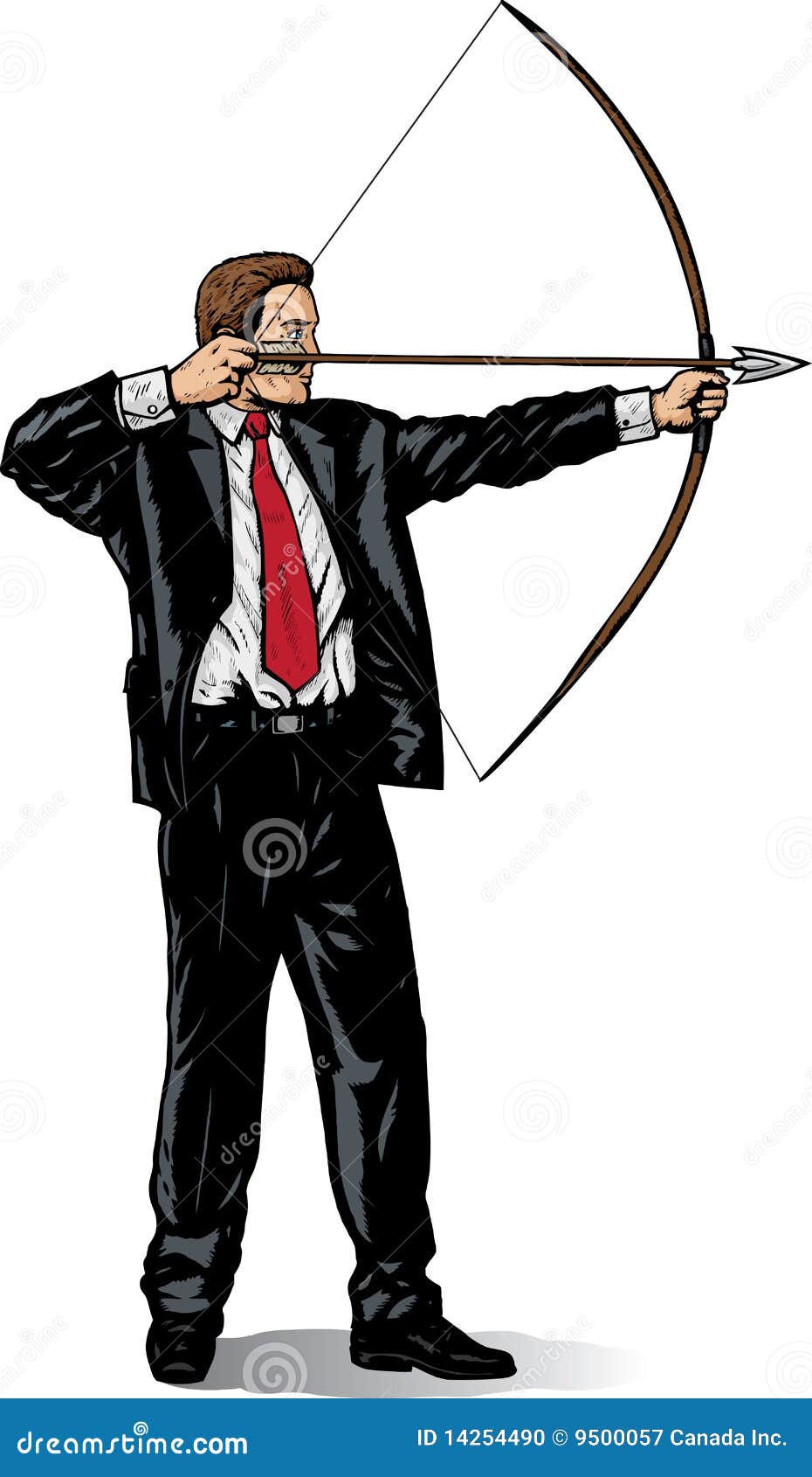 Business man with a bow stock vector. Illustration of powerful - 14254490