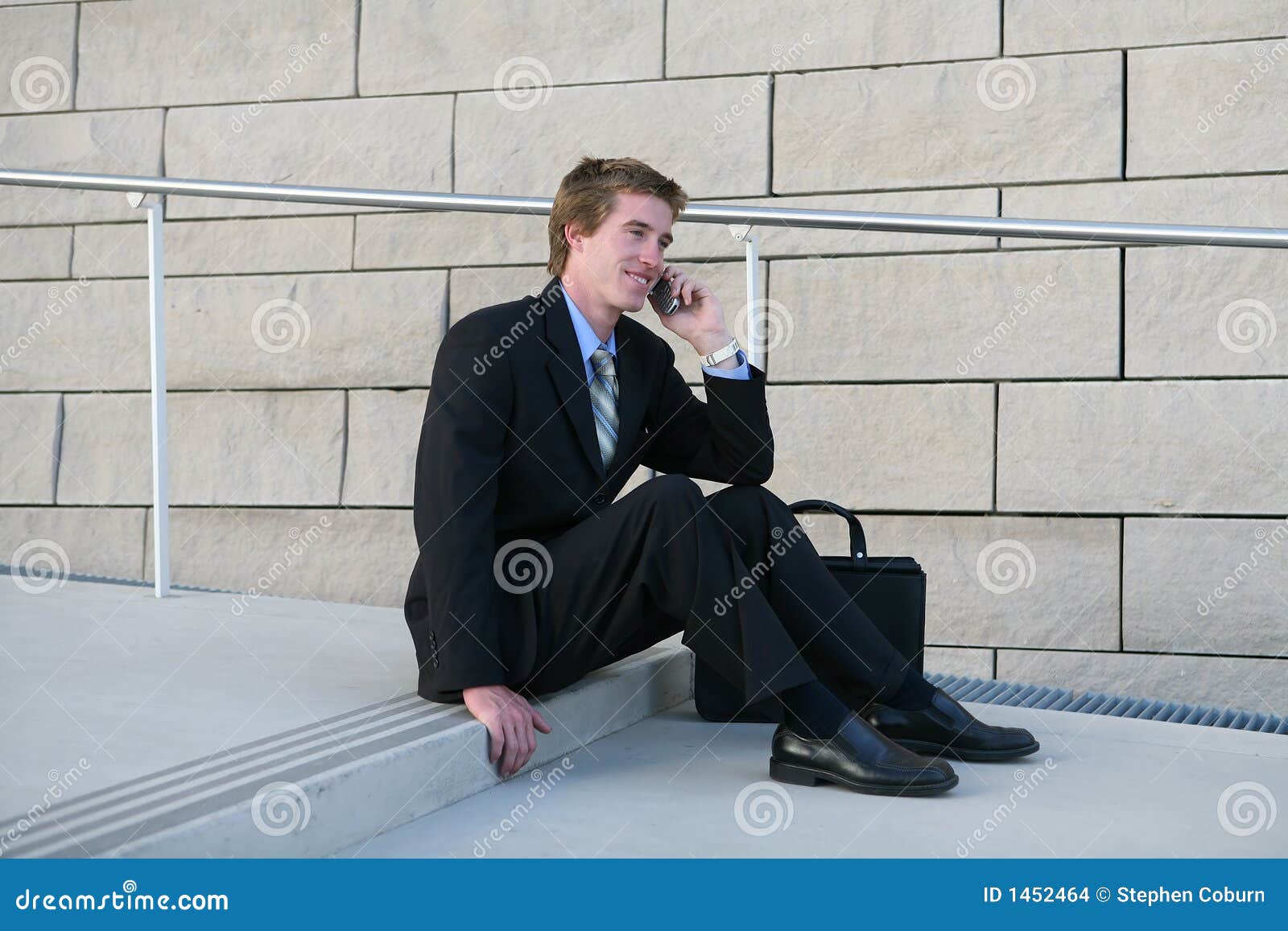 Business Man on Break stock photo. Image of work, brick - 1452464