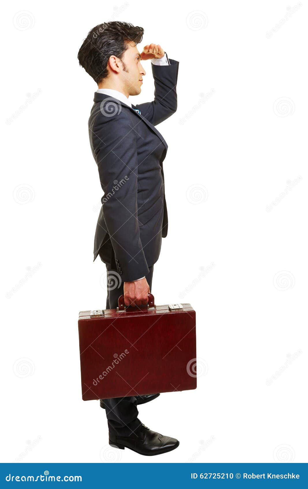 Business Man with Briefcase Looking Forward Stock Photo - Image of ...
