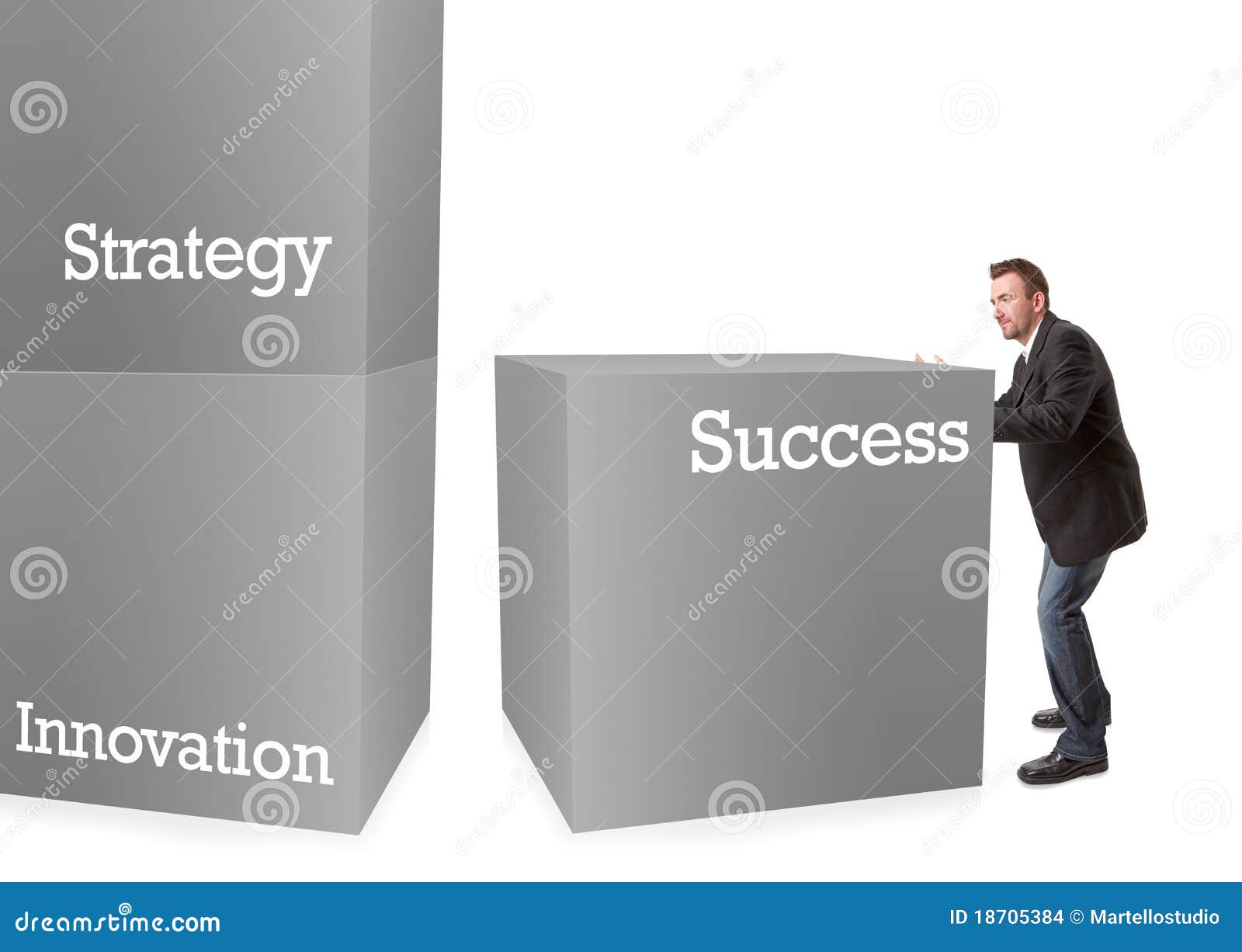 Business Man Building Blocks Stock Illustration - Illustration of ...