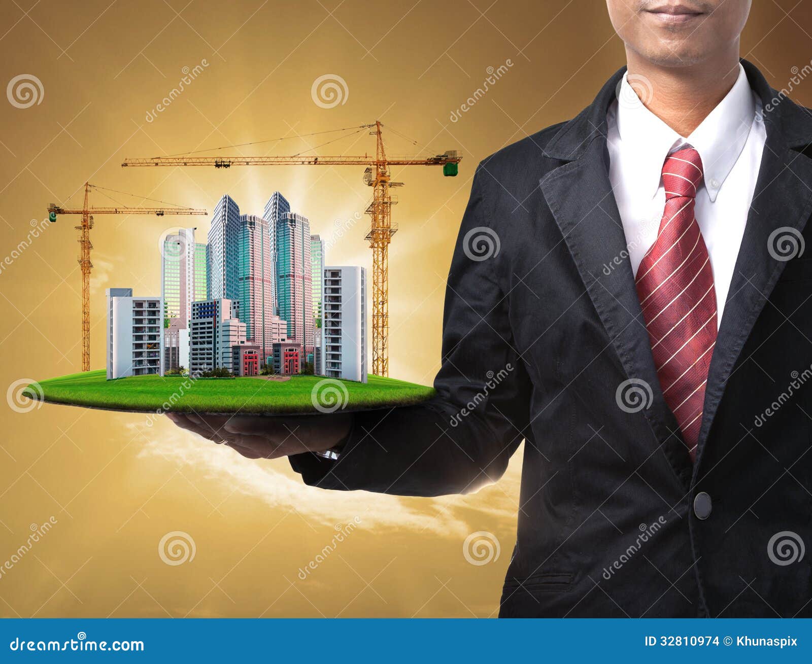 Business Man and Building Construction Stock Photo - Image of builder ...