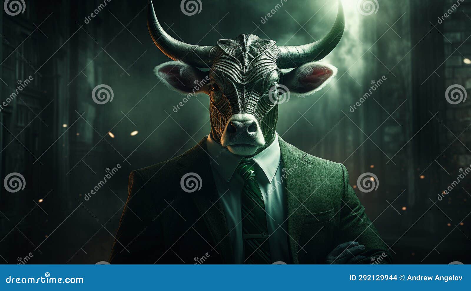 Business Man with Bull Head Stock Photo - Image of isolated, devil ...
