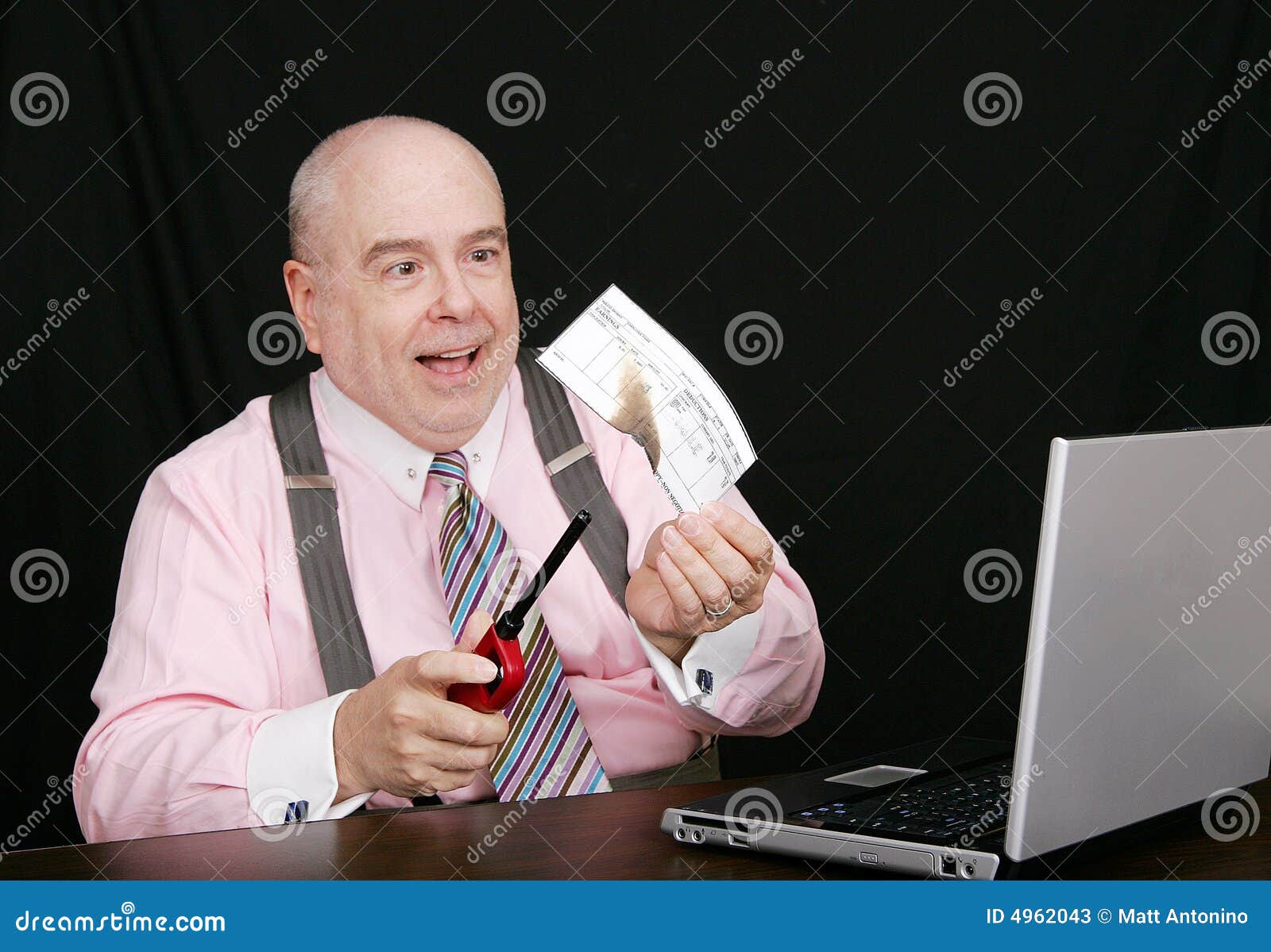 Business Man Burning a Check Stock Image - Image of executive, adult ...