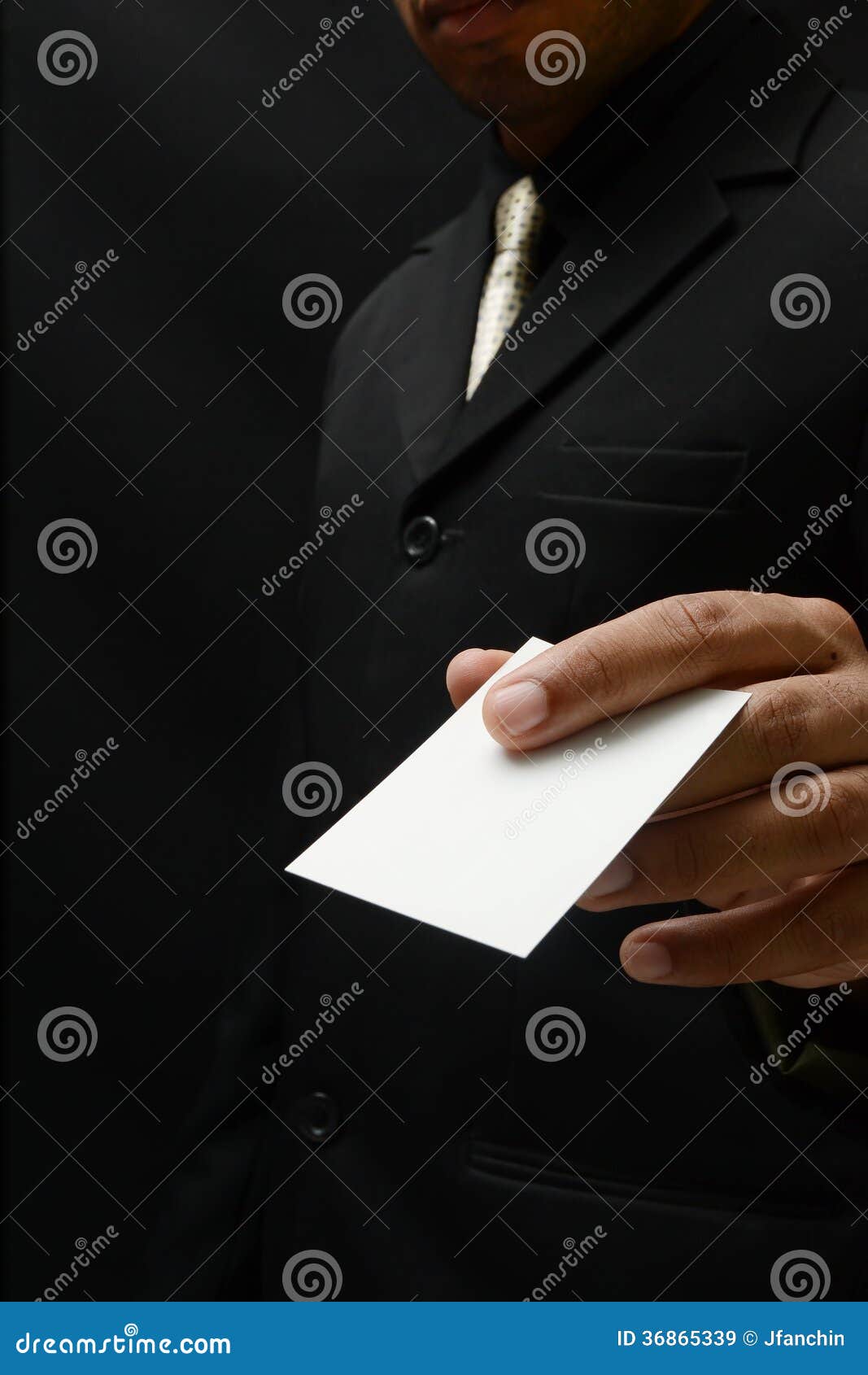 Business Man with Business Card Stock Image - Image of class, card ...
