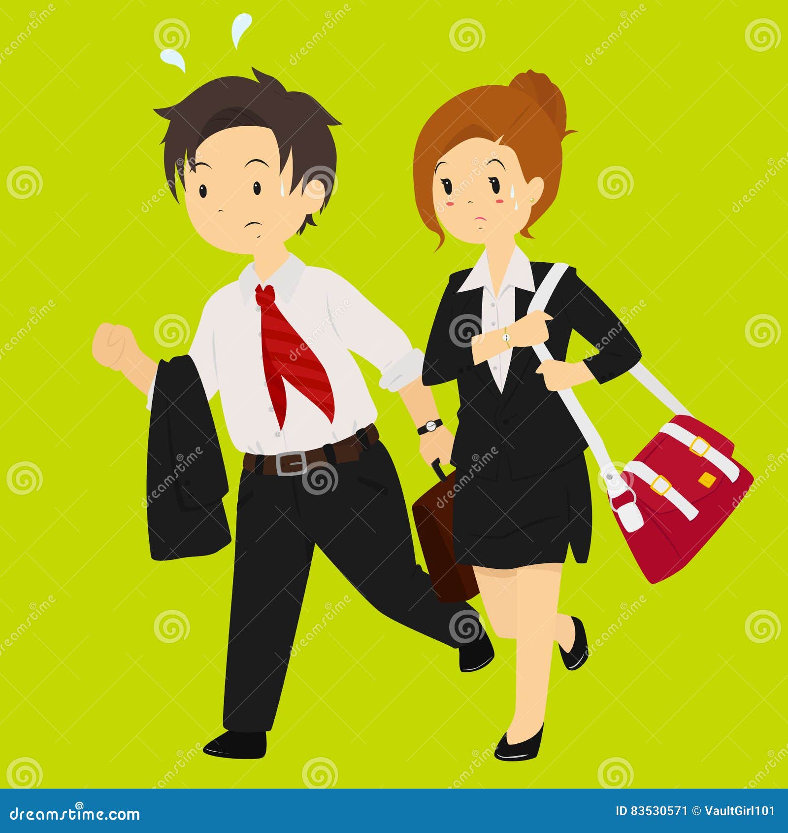 Business Man and Business Woman Rushing for Work Illustration Stock ... Business Man and Business Woman Rushing for Work Illustration Stock ...