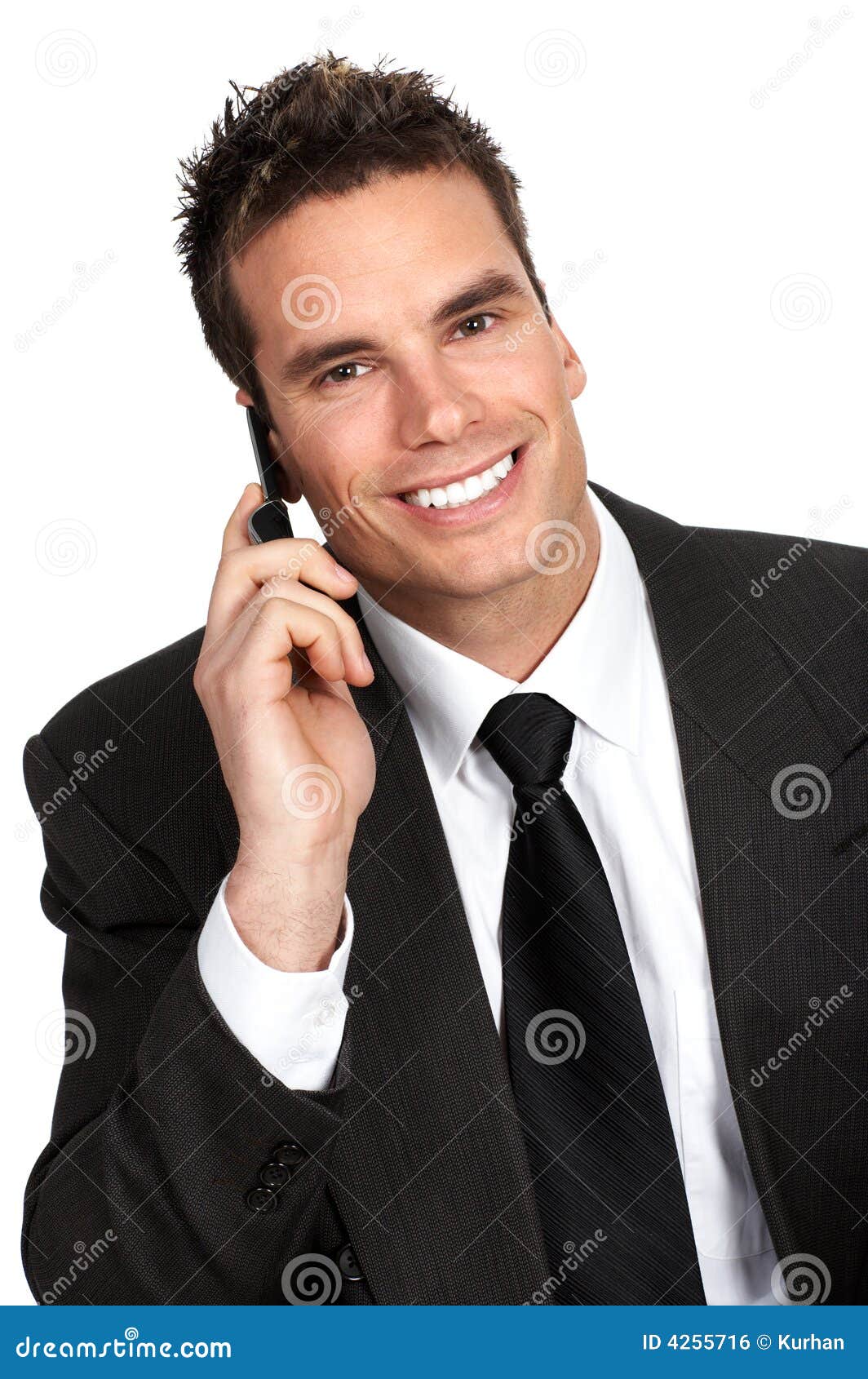 Business man call stock photo. Image of phone, cell, emotion - 4255716