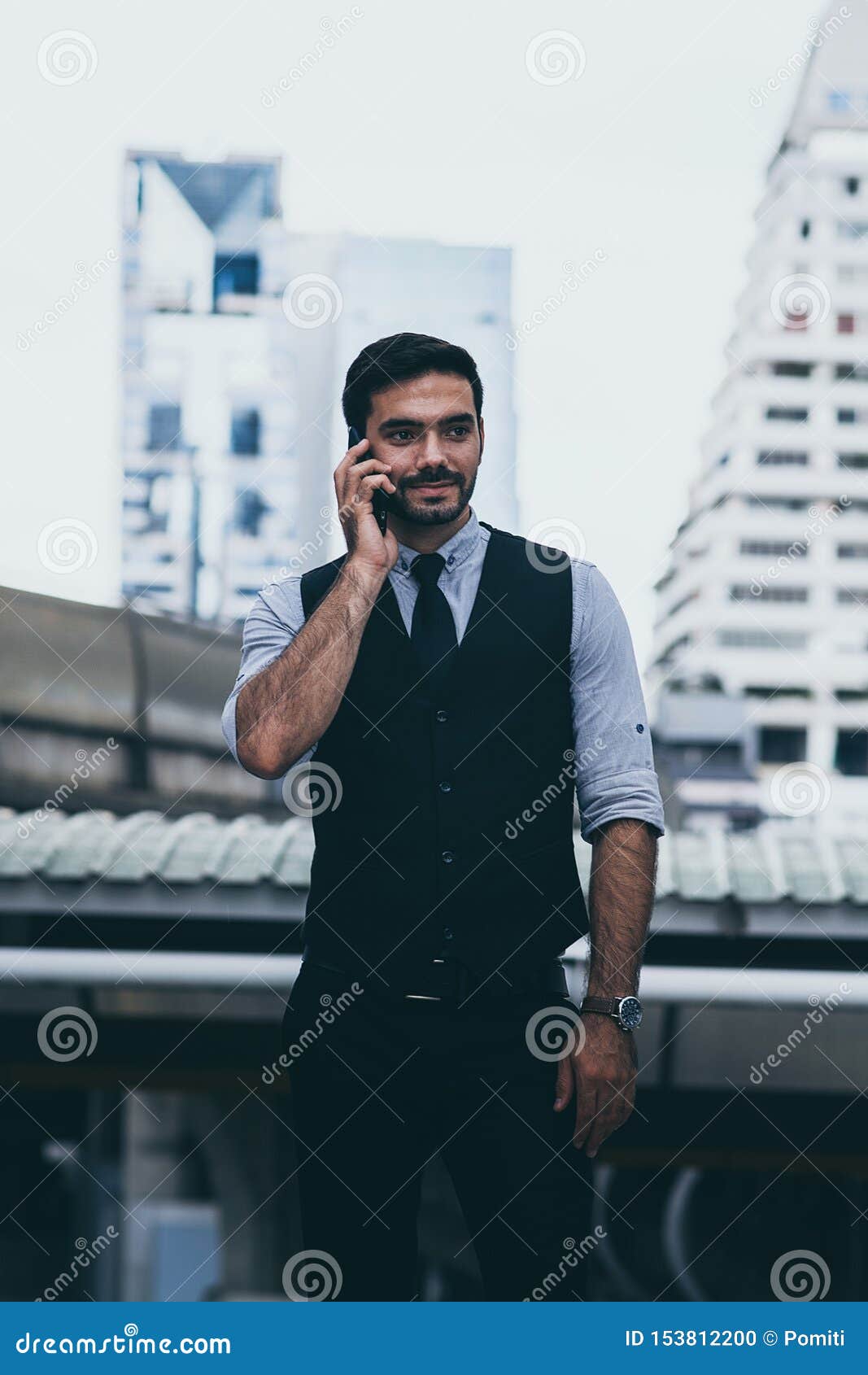 Business Man Calling Someone by Using Mobile Phone Stock Photo - Image ...