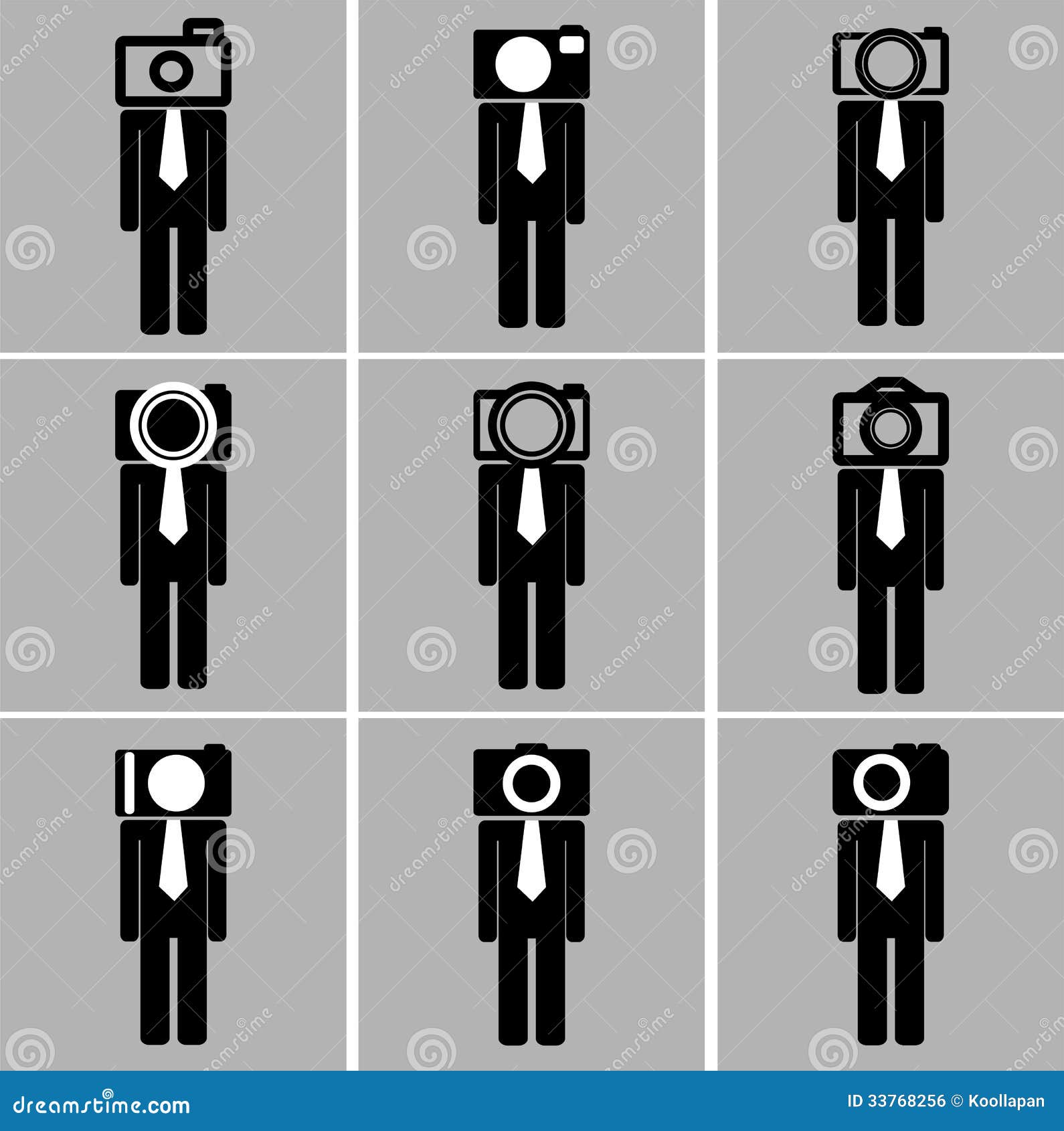 Business Man Camera Head Set Stock Vector - Illustration of ...