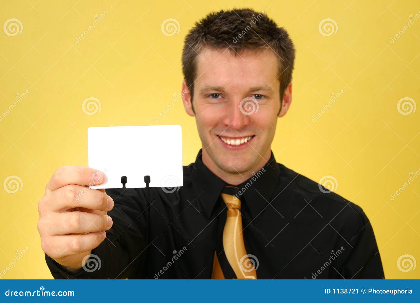 Business Man and Card stock image. Image of yellow, male - 1138721