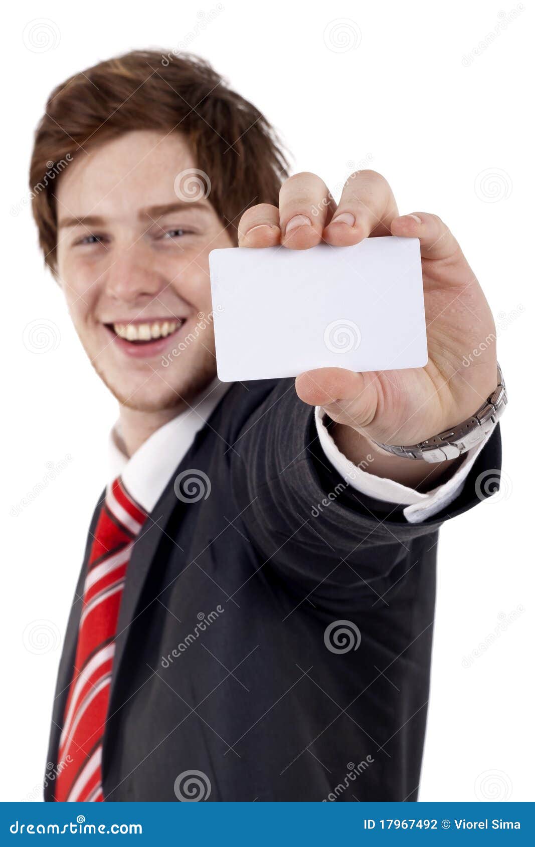 Business man with card stock photo. Image of card, holding - 17967492