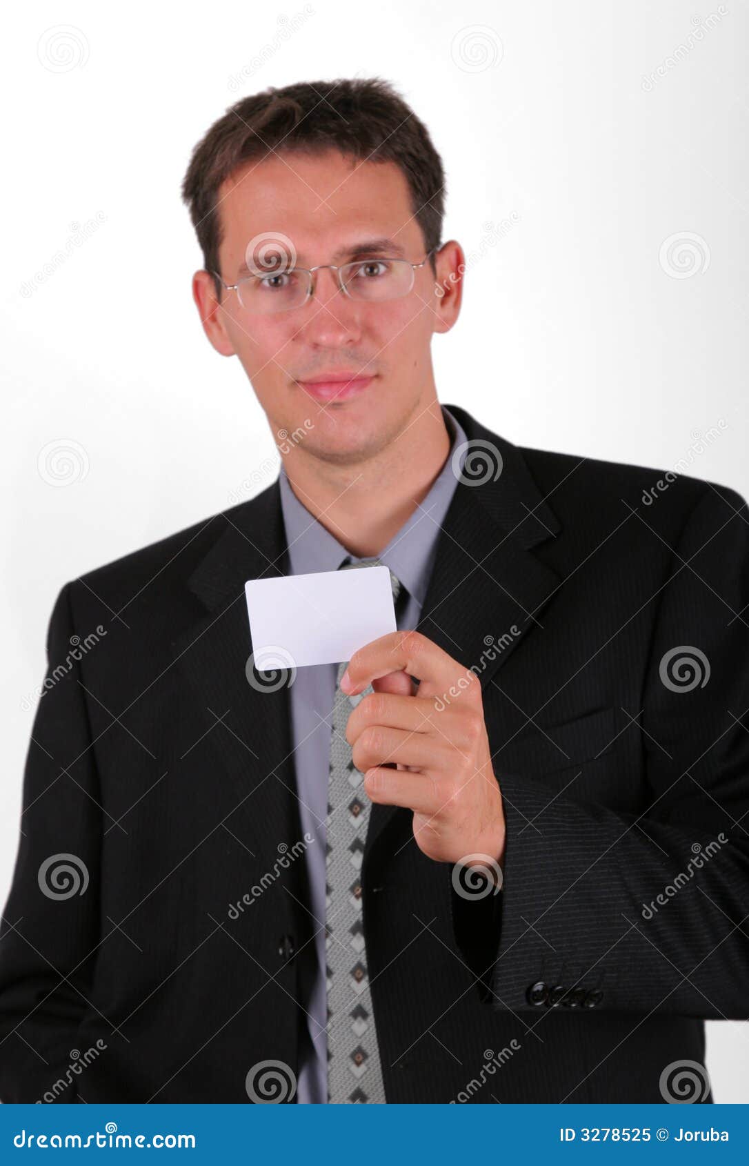 Business man with card stock image. Image of businessman - 3278525