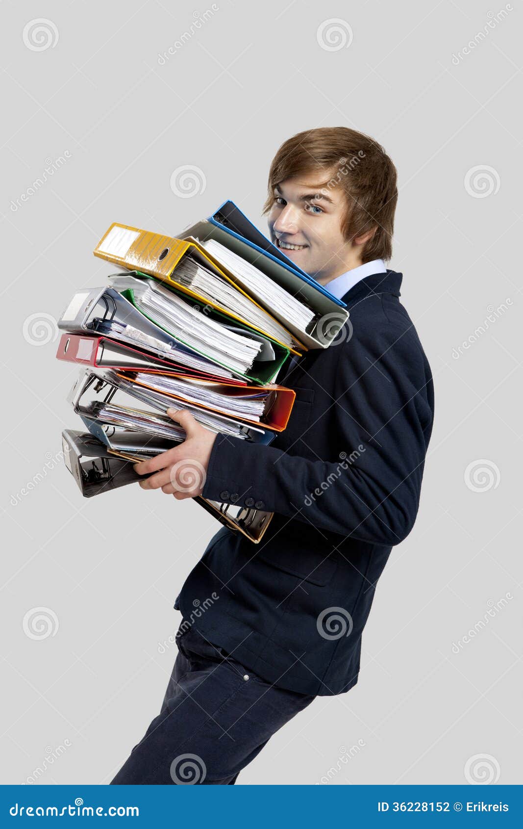Business Man Carrying Folders Stock Photo - Image of confident ...