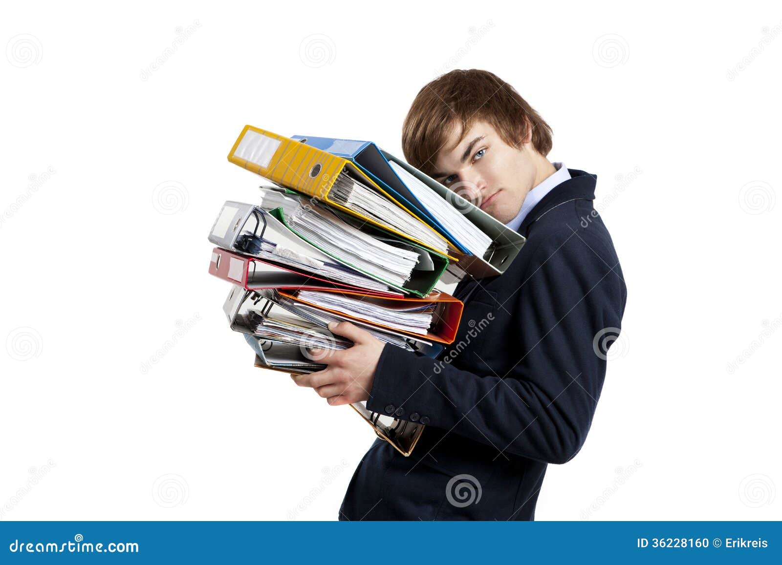 Business Man Carrying Folders Stock Photo - Image of person, business ...