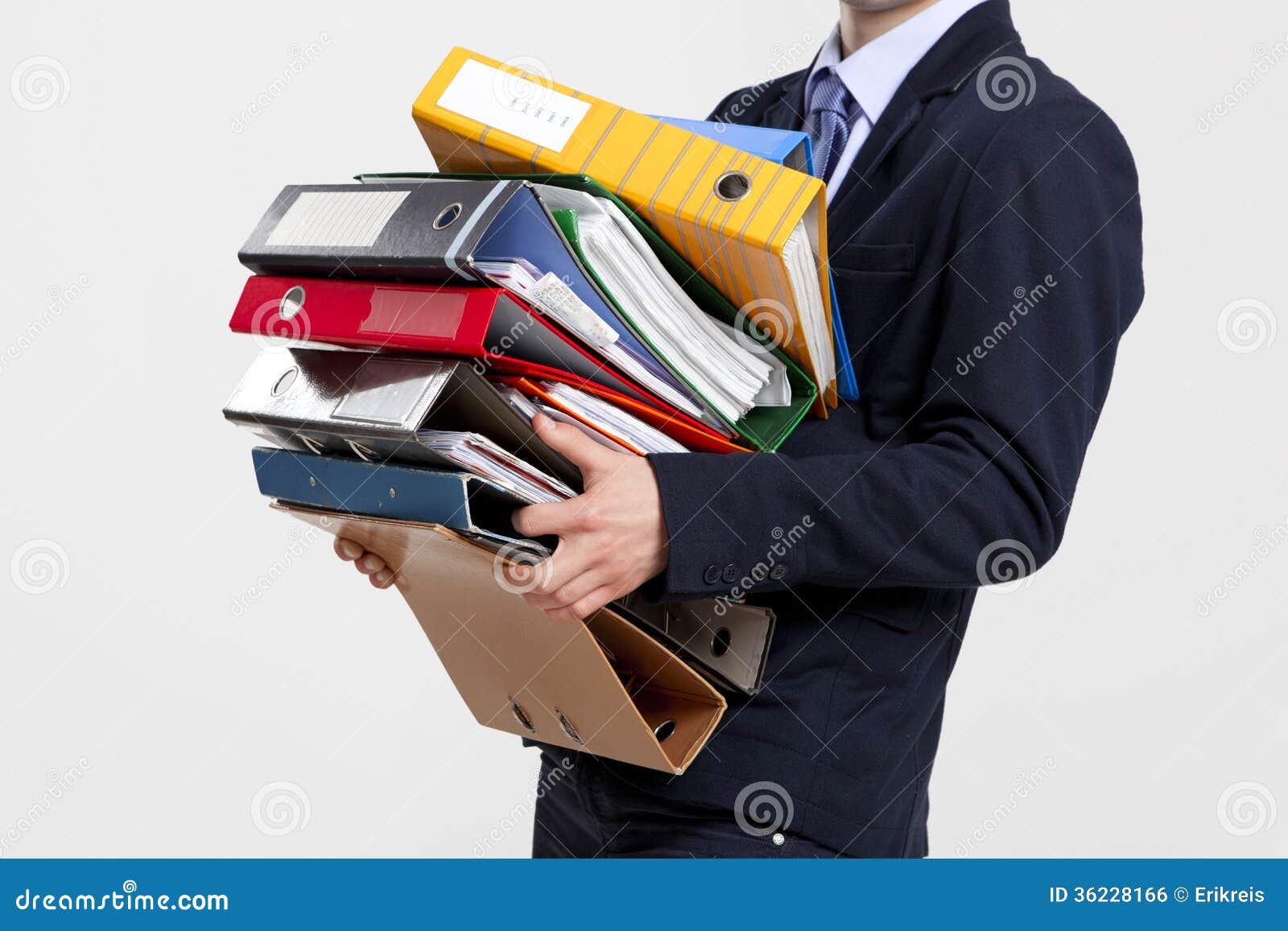 Business Man Carrying Folders Stock Photo - Image of paper ...